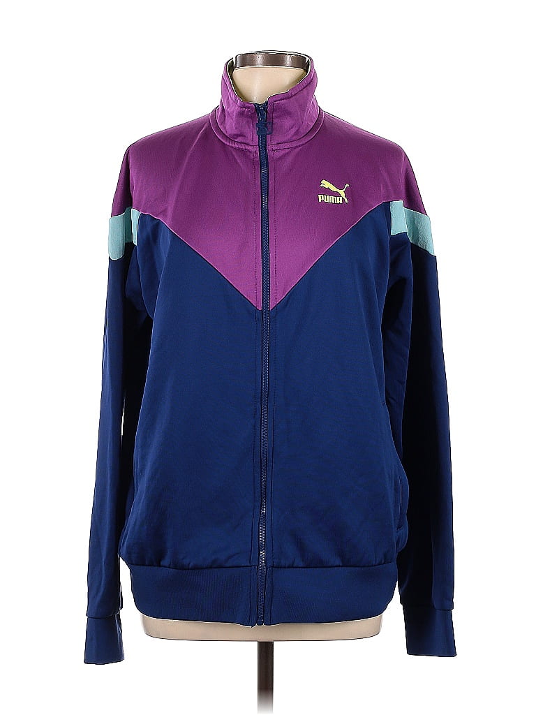 Puma Color Block Purple Track Jacket Size L - 63% off | ThredUp