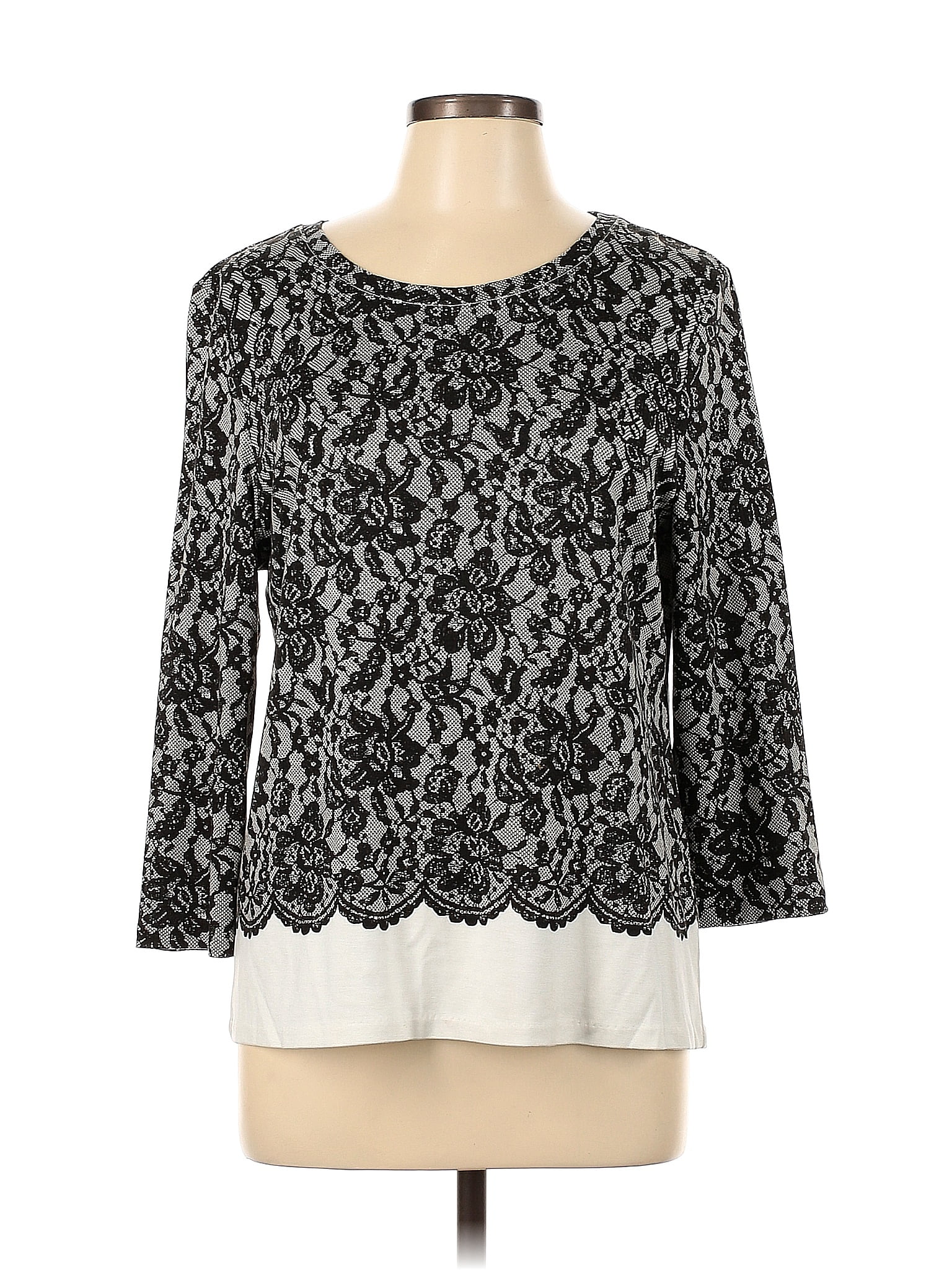 Talbots Outlet Gray 3/4 Sleeve Blouse Size L - 57% off | ThredUp
