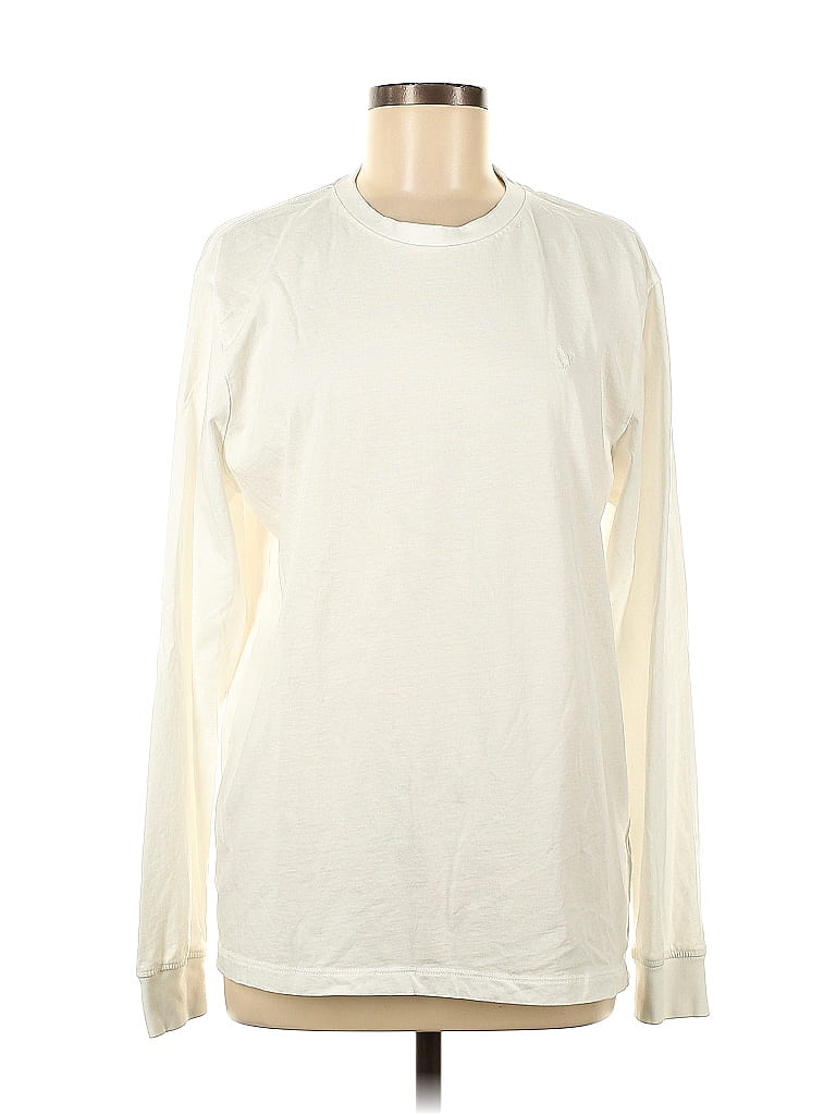 American Eagle Outfitters 100% Cotton Ivory White Long Sleeve T-Shirt Size M - 36% off | ThredUp