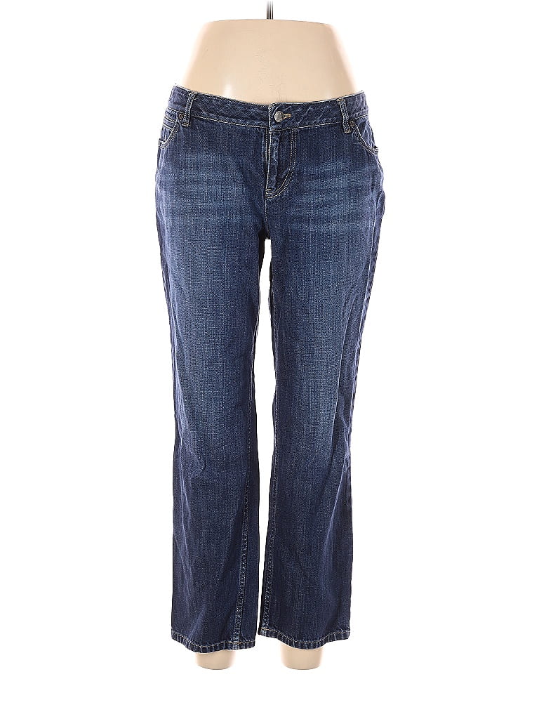 J.Jill 100% Cotton Chevron-herringbone Chevron Blue Jeans Size 12 ...