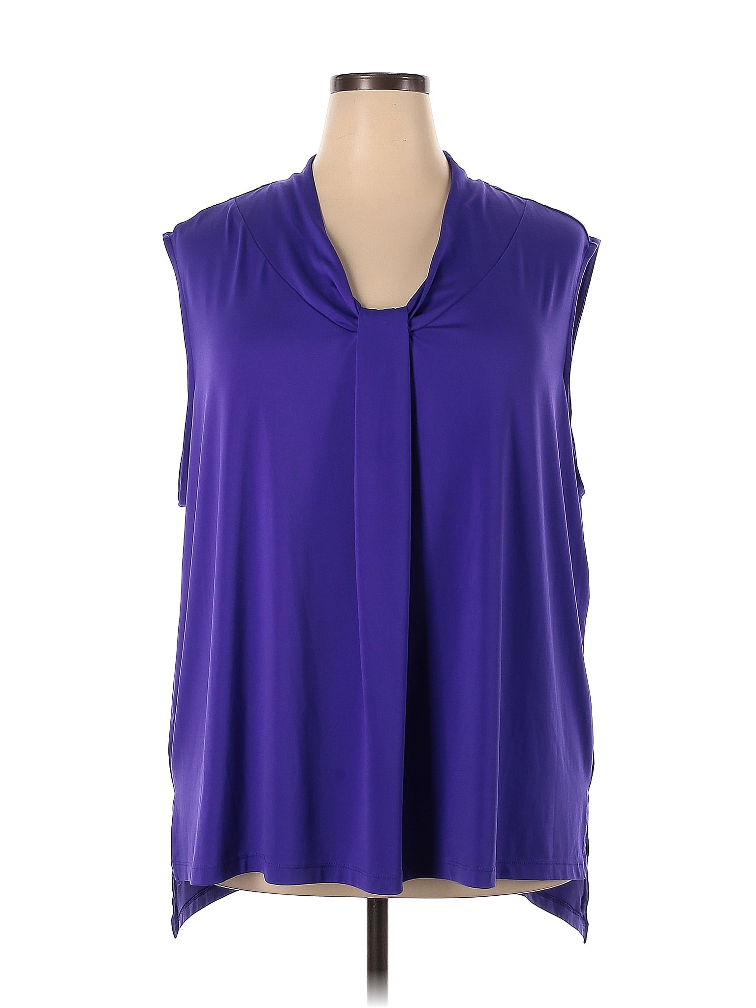 Dana Buchman Solid Purple Sleeveless Blouse Size 3x Plus 68 Off