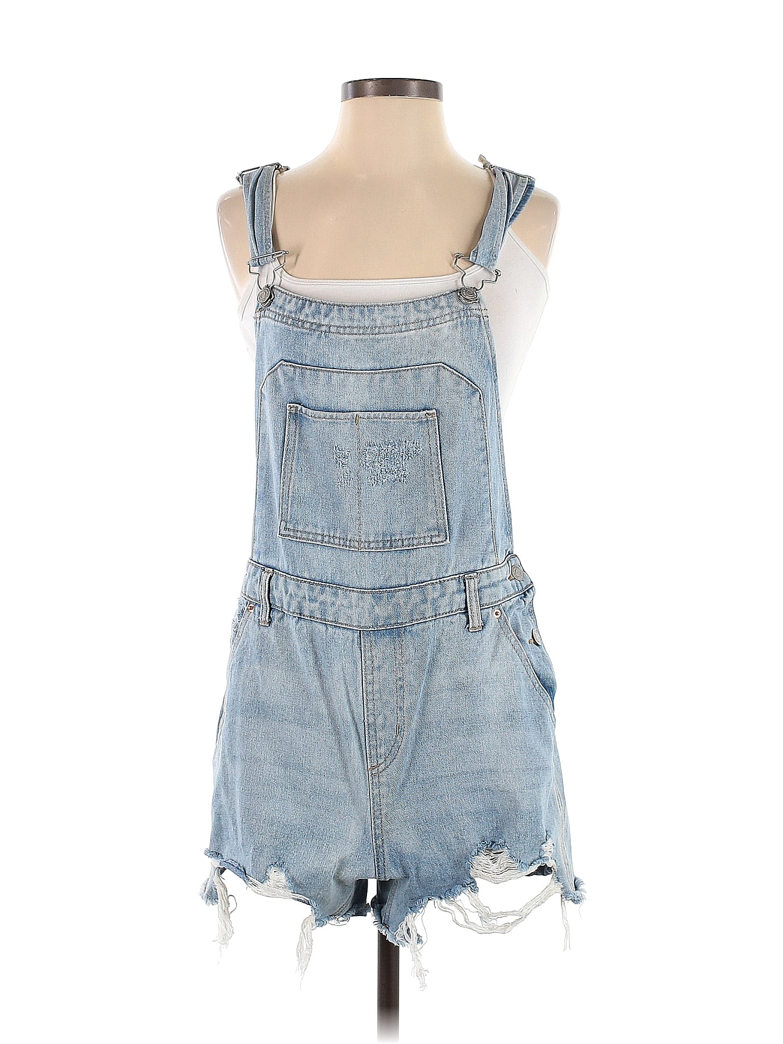 Wild Fable 100% Cotton Blue Overall Shorts Size S - 41% off | ThredUp