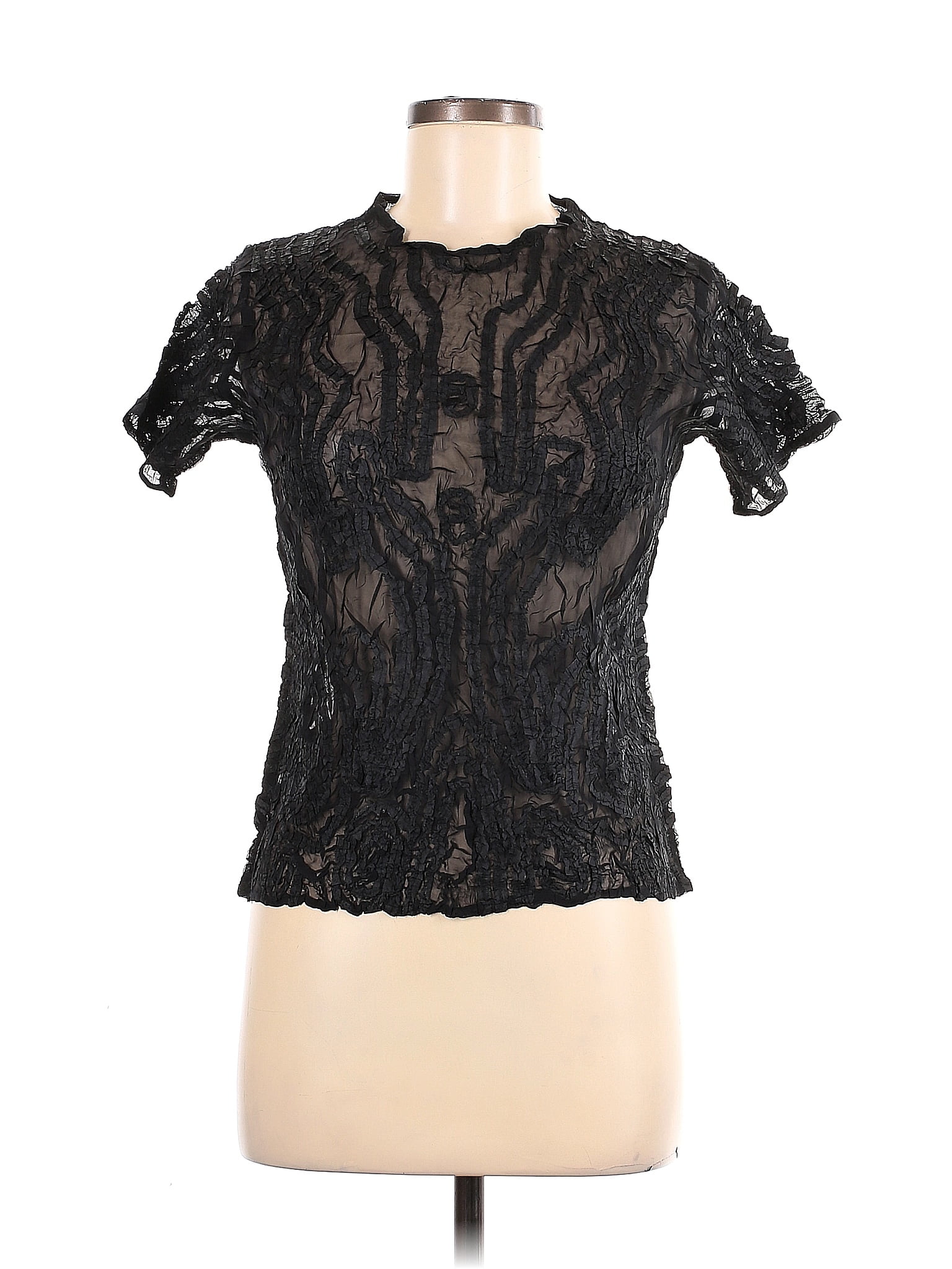 Hugging Kisses Black Short Sleeve Blouse Size 2 52 Off Thredup