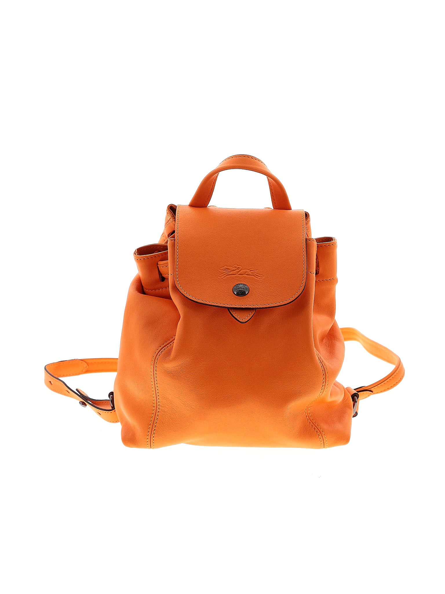 Longchamp 100% Leather Orange Leather Backpack One Size - 41% off | ThredUp