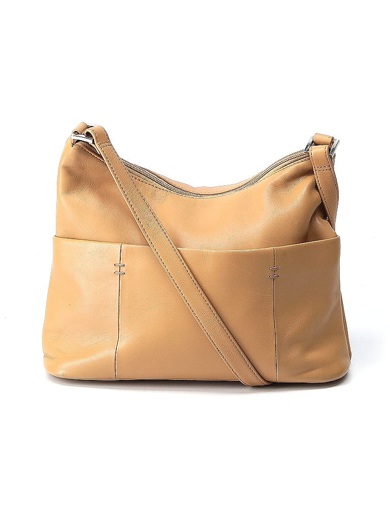 Wilsons Leather 100% Leather Solid Tan Leather Shoulder Bag One Size ...