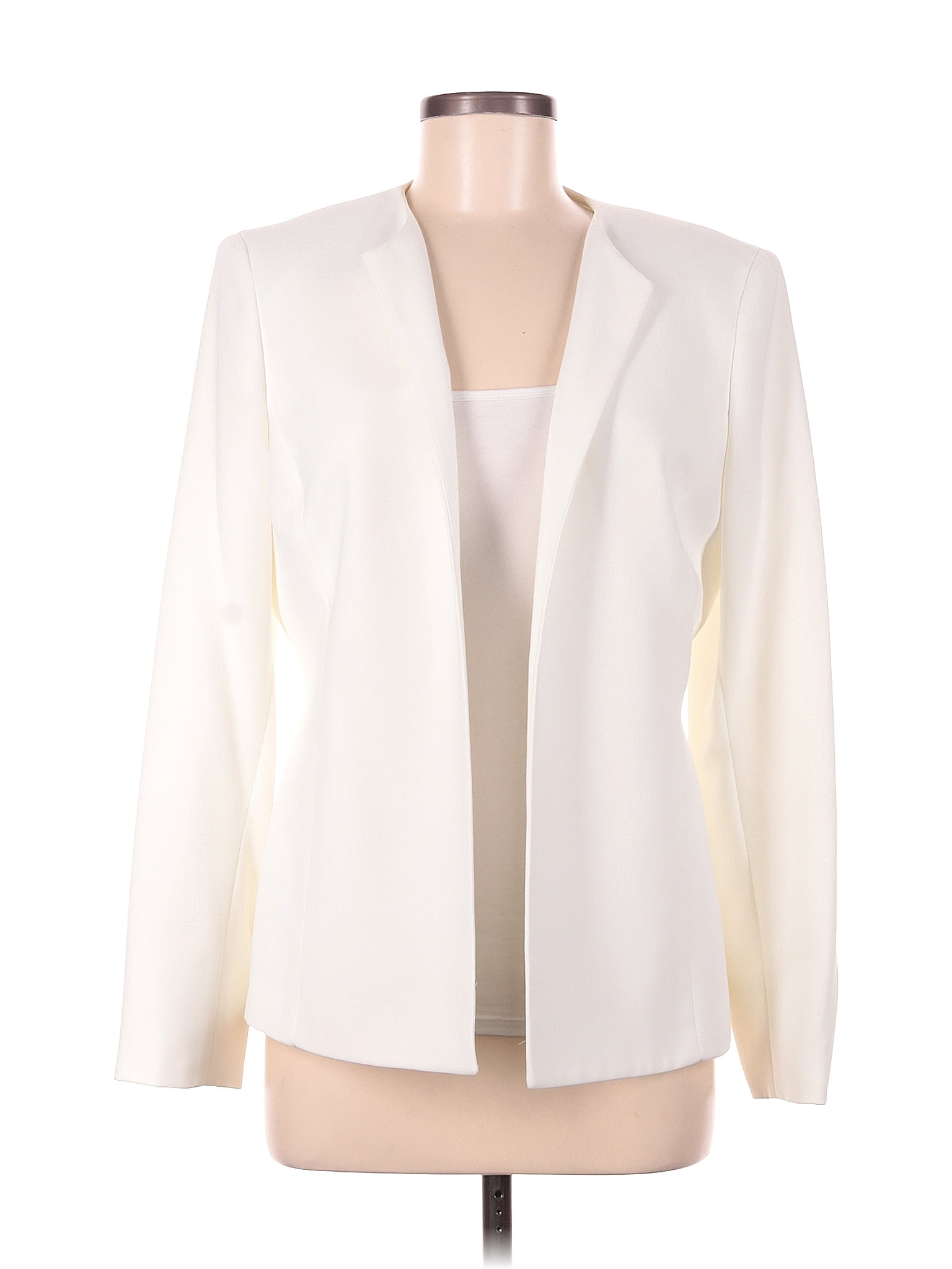 Kasper 100% Polyester Ivory Blazer Size 8 - 74% off | ThredUp