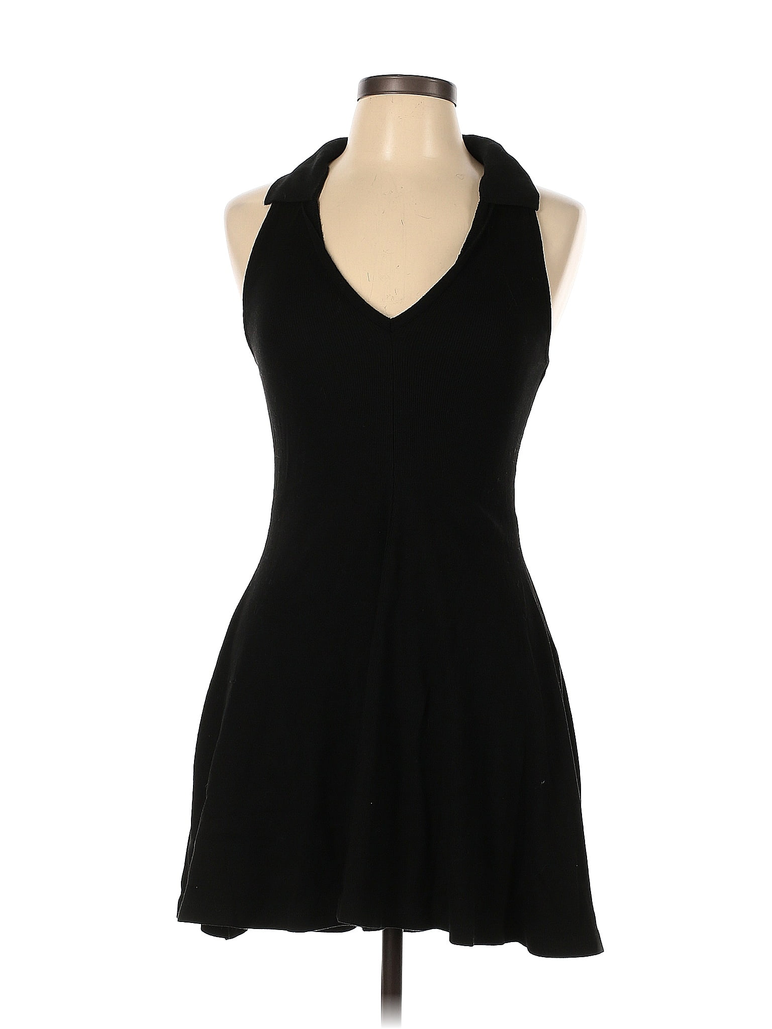 Zara Solid Black Casual Dress Size L 44 Off Thredup