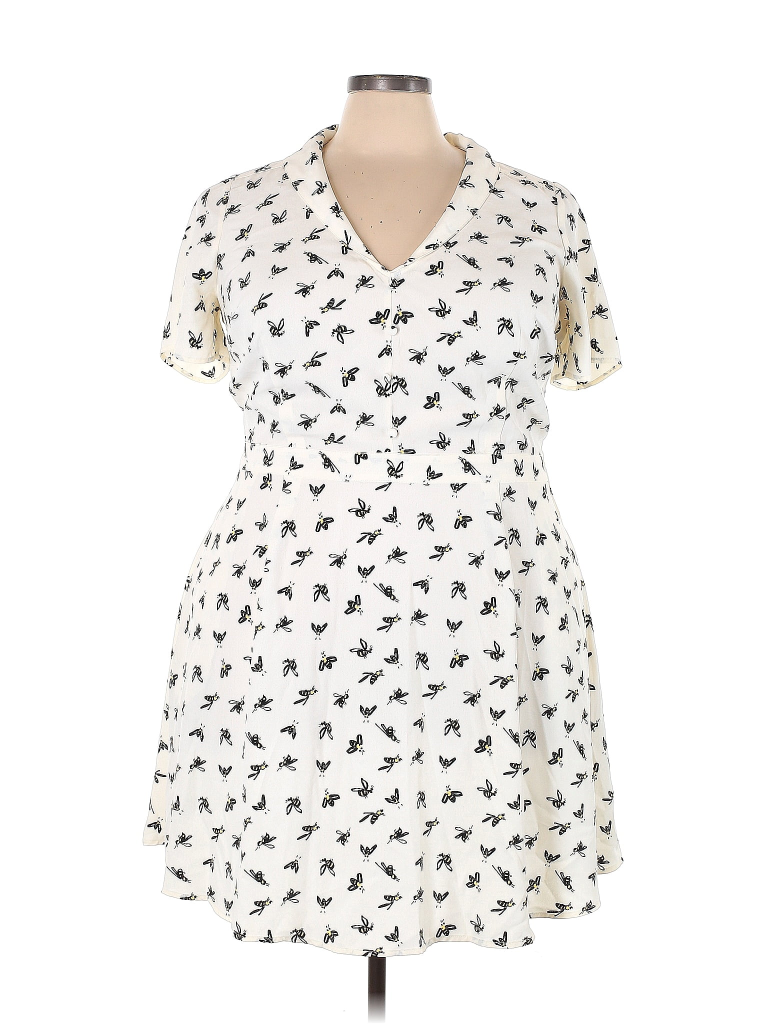 ModCloth 100% Polyester Ivory Casual Dress Size 22 (Plus) - 48% off ...