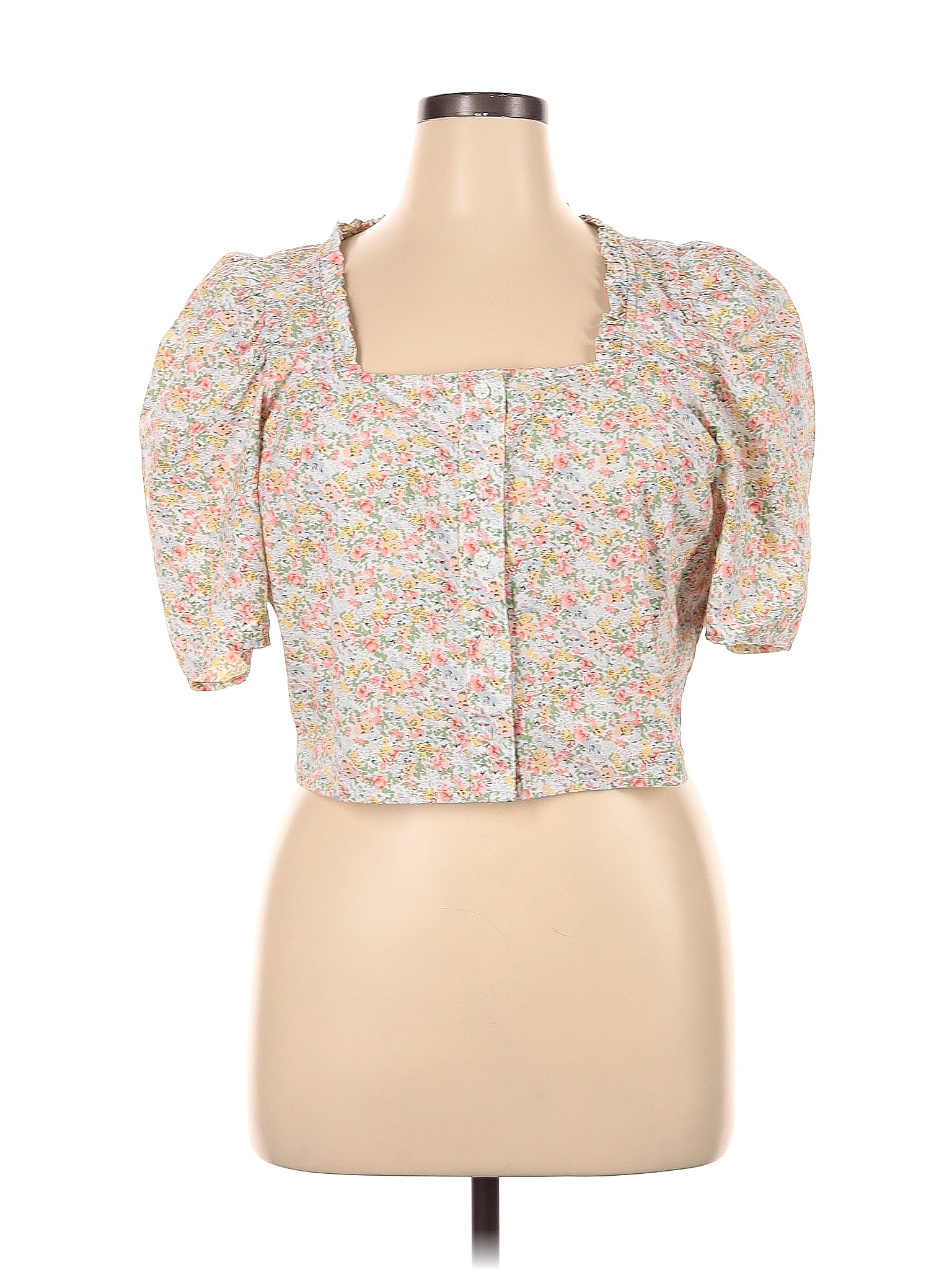 Levis 100 Cotton Ivory Short Sleeve Blouse Size Xl 69 Off Thredup