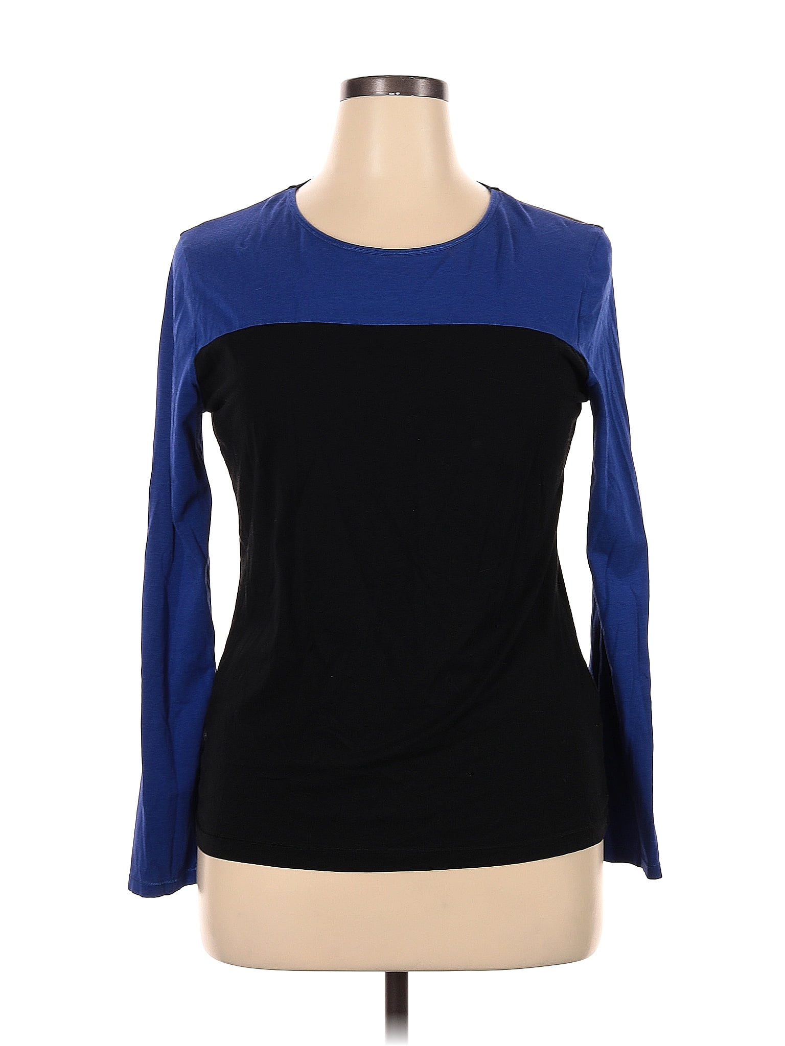 Anne Klein Blue Long Sleeve Blouse Size Xl 75 Off Thredup