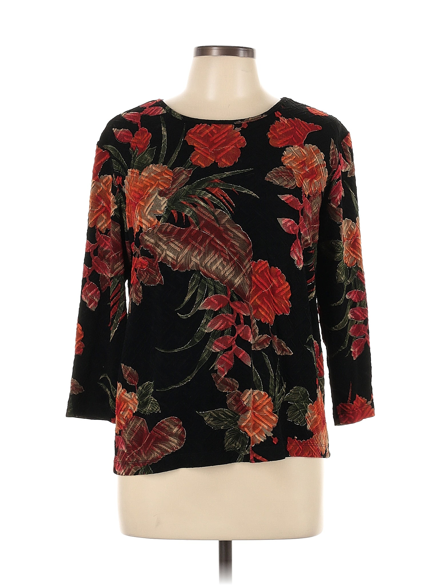 Chico's Design Brocade Black Long Sleeve Blouse Size Lg (2) - 73% off ...
