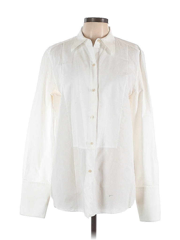 Tory Burch 100% Cotton Ivory Long Sleeve Button-Down Shirt Size 10 - 81% off | ThredUp