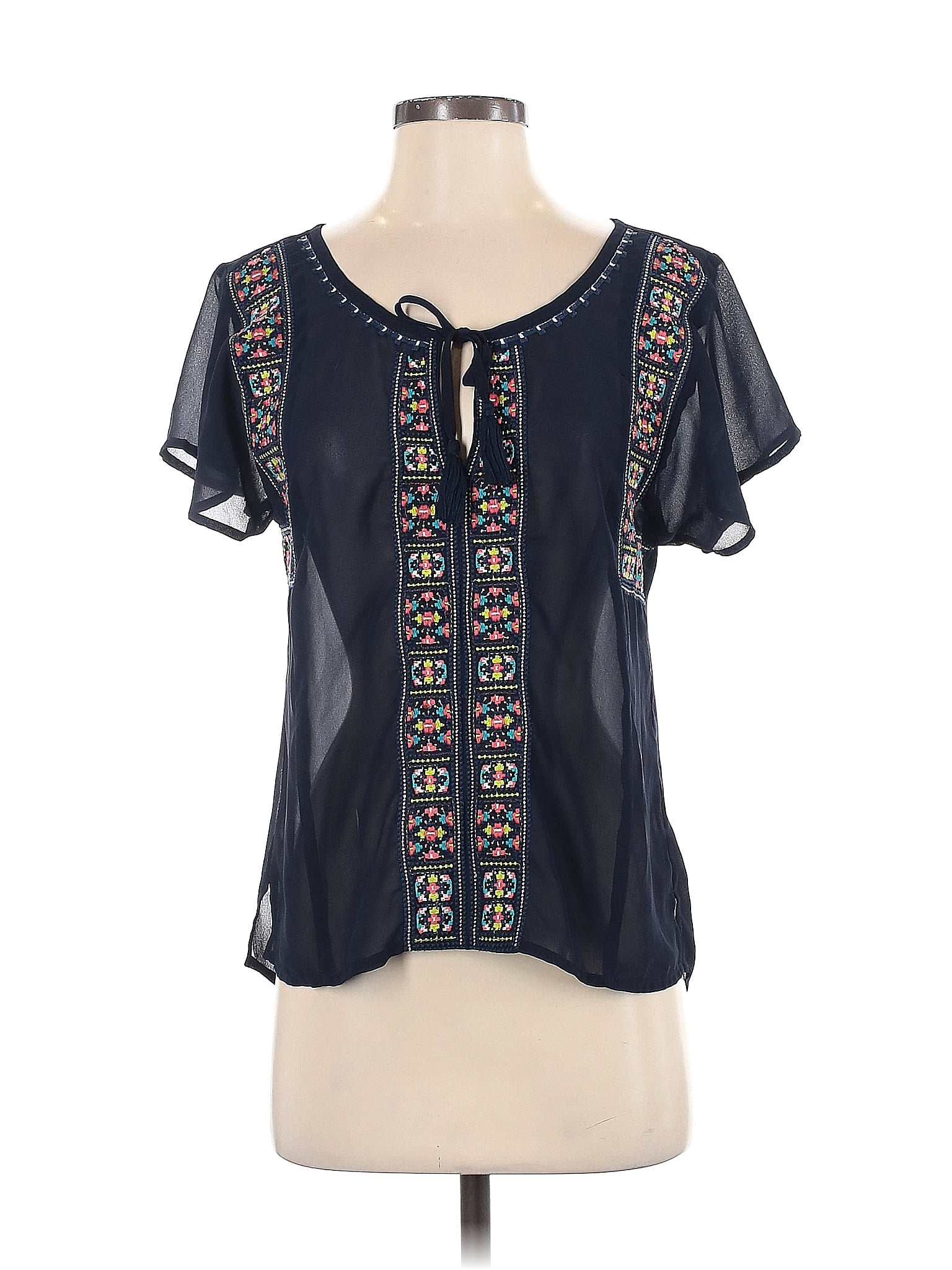 American Eagle Outfitters Blue Short Sleeve Blouse Size S - 52% off | ThredUp