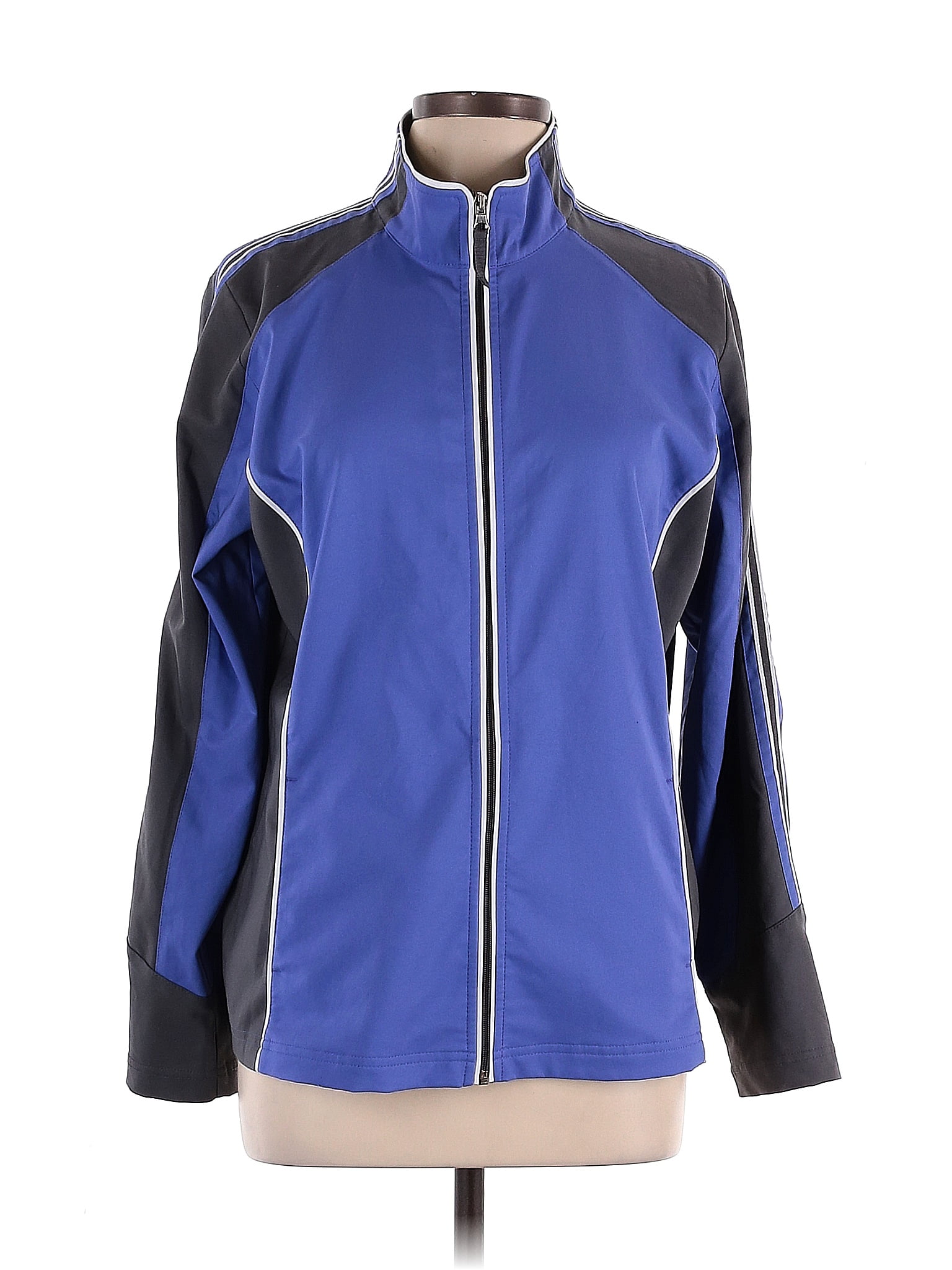 Made For Life 100 Polyester Color Block Blue Track Jacket Size L 53