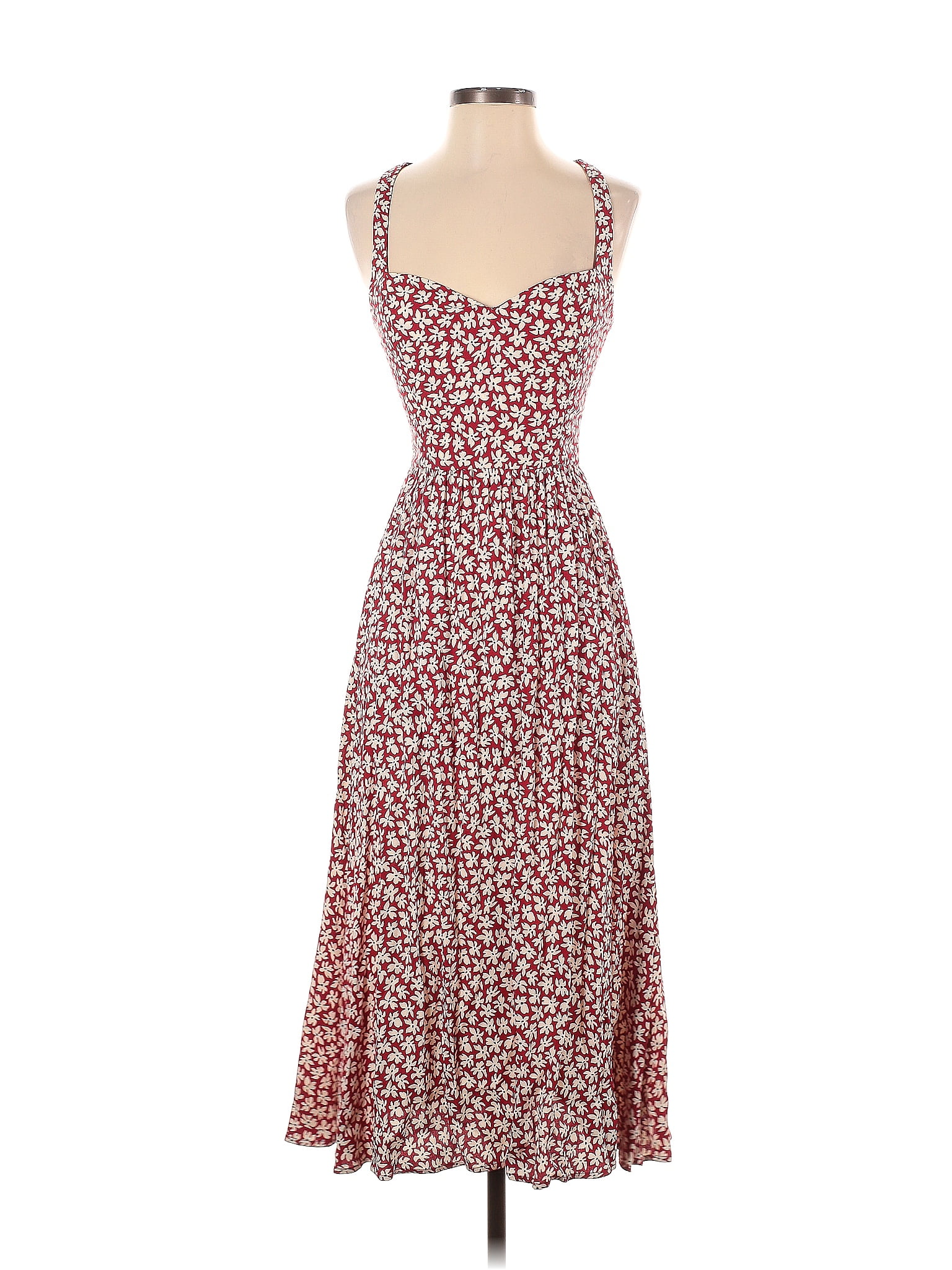 Reformation Hearts Polka Dots Burgundy Casual Dress Size 0 49 Off