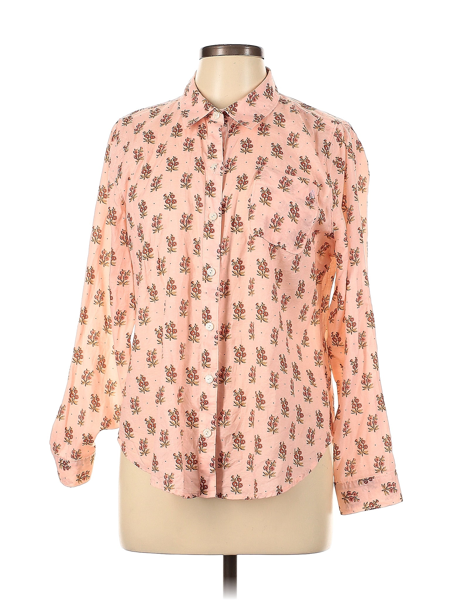 Spartina 449 Tortoise Paisley Hearts Pink Long Sleeve Button-Down Shirt Size L - 68% off | ThredUp