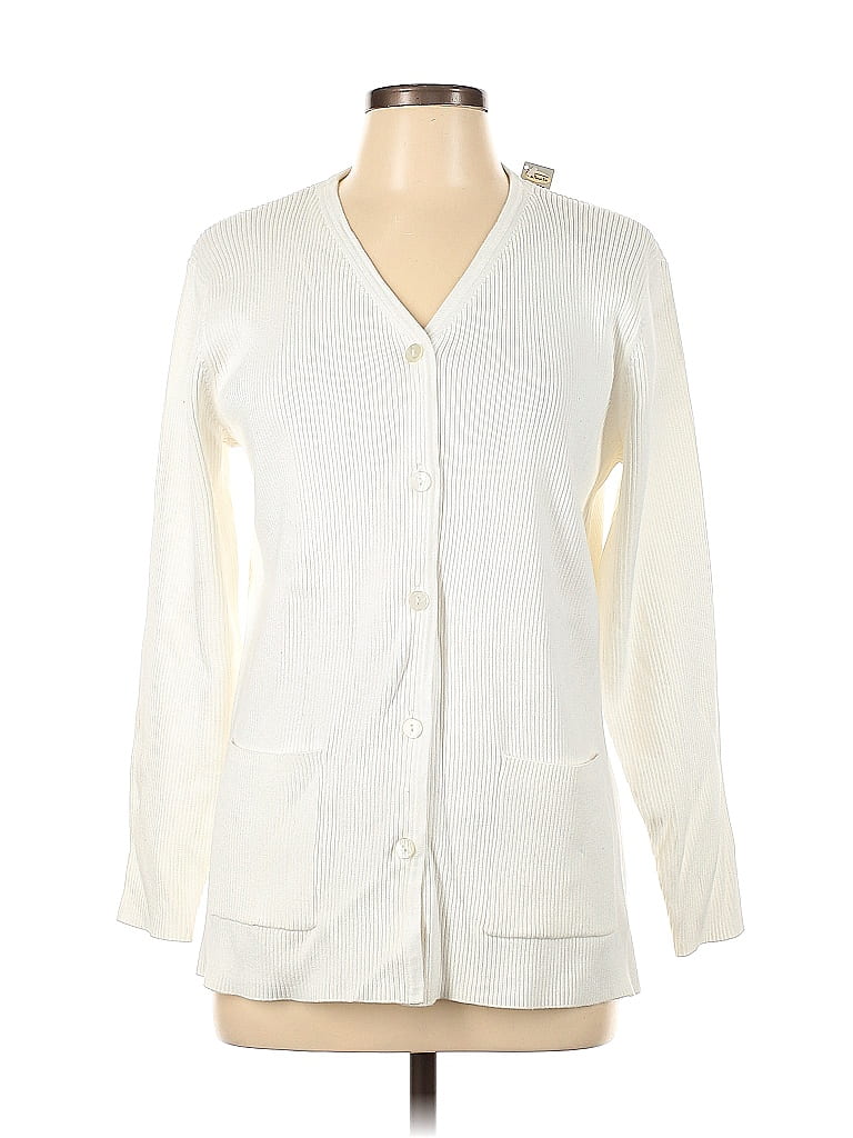 Talbots 100% Cotton White Cardigan Size L (Petite) - 80% off | ThredUp