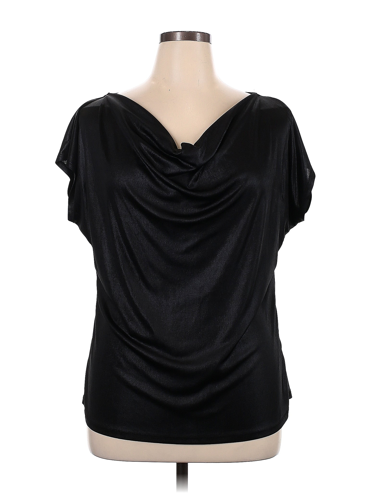 Inc International Concepts Black Short Sleeve Top Size Xl 68 Off