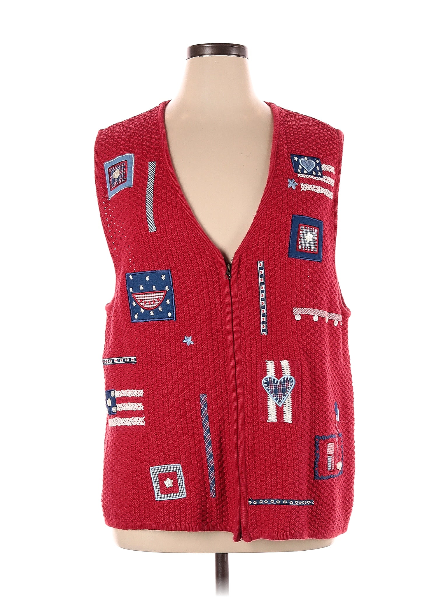 Koret Red Vest Size 1X (Plus) - 77% off | ThredUp