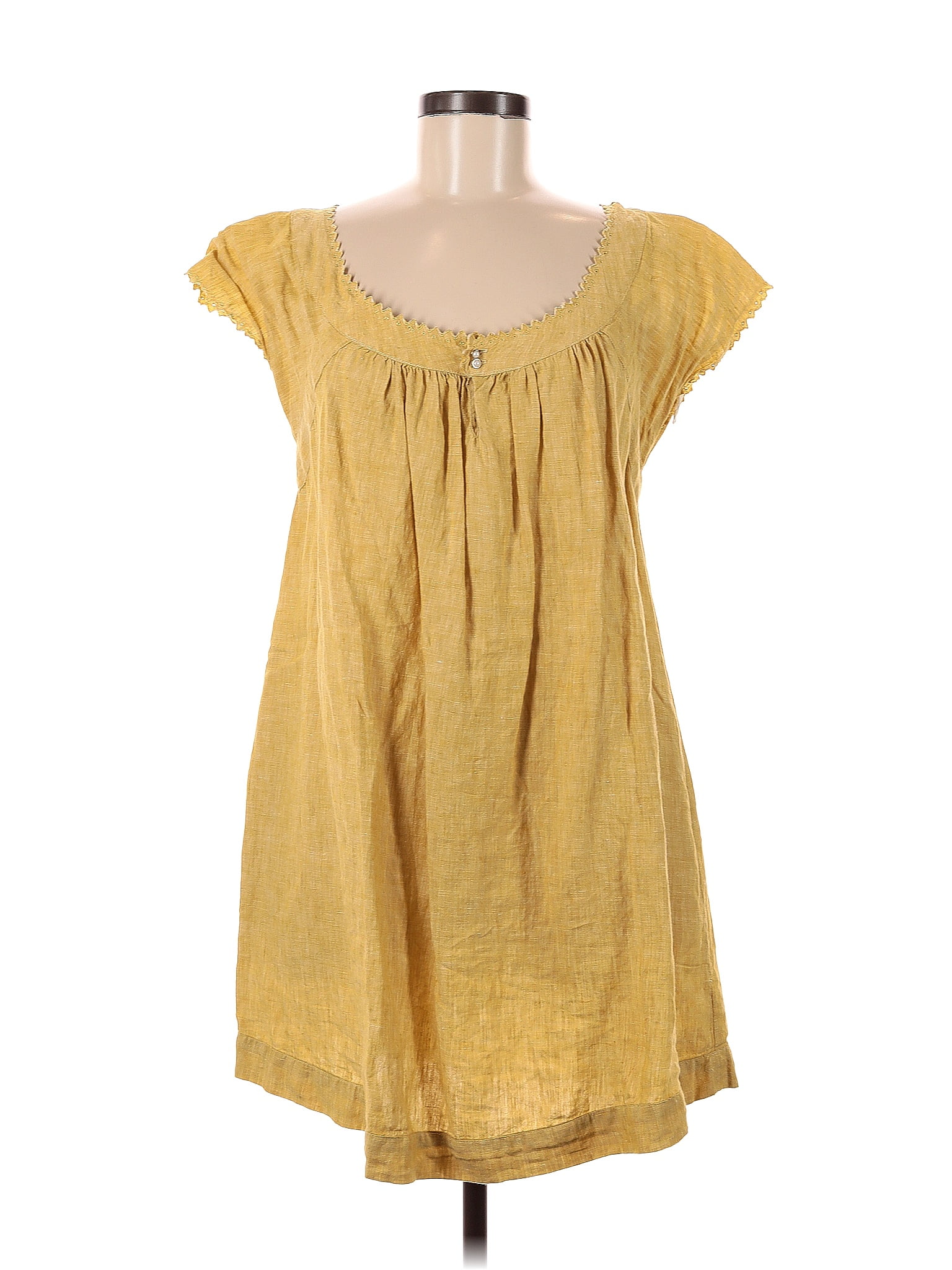 Cache 100% Linen Yellow Casual Dress Size XS - 65% off | ThredUp