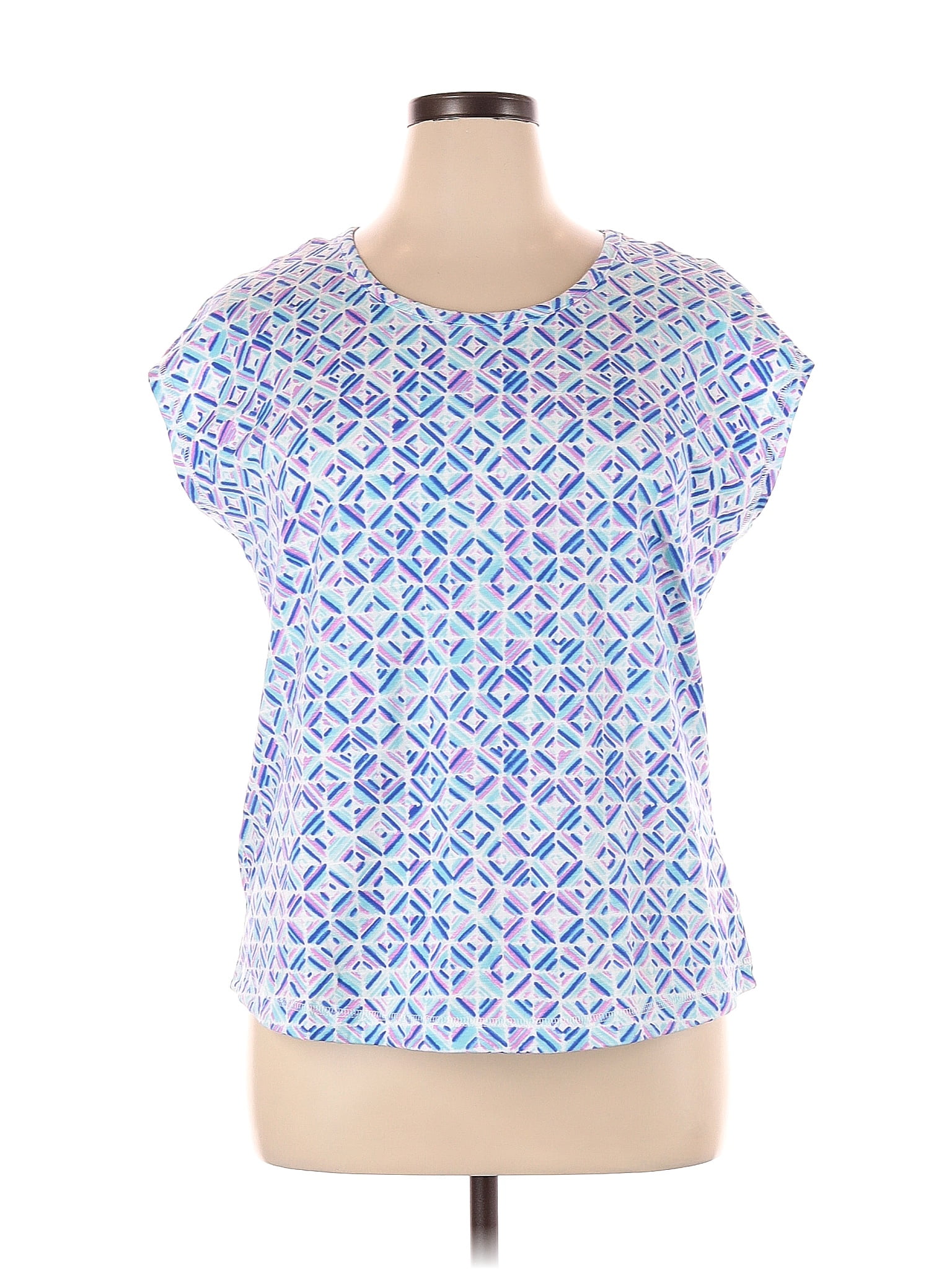 T by Talbots Blue Short Sleeve Blouse Size XL - 69% off | ThredUp