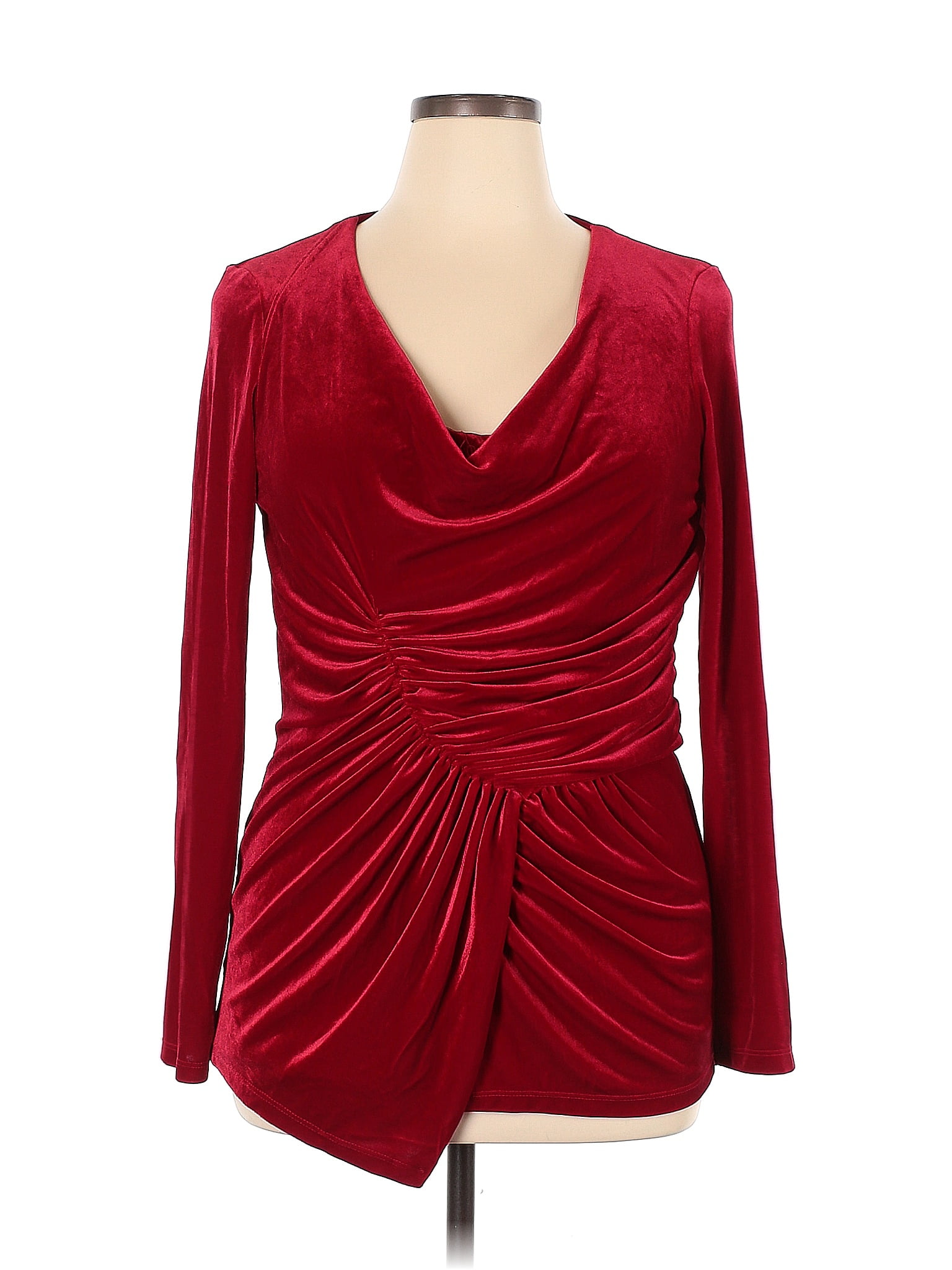 The Pyramid Collection Burgundy Long Sleeve Blouse Size XL - 68% off ...