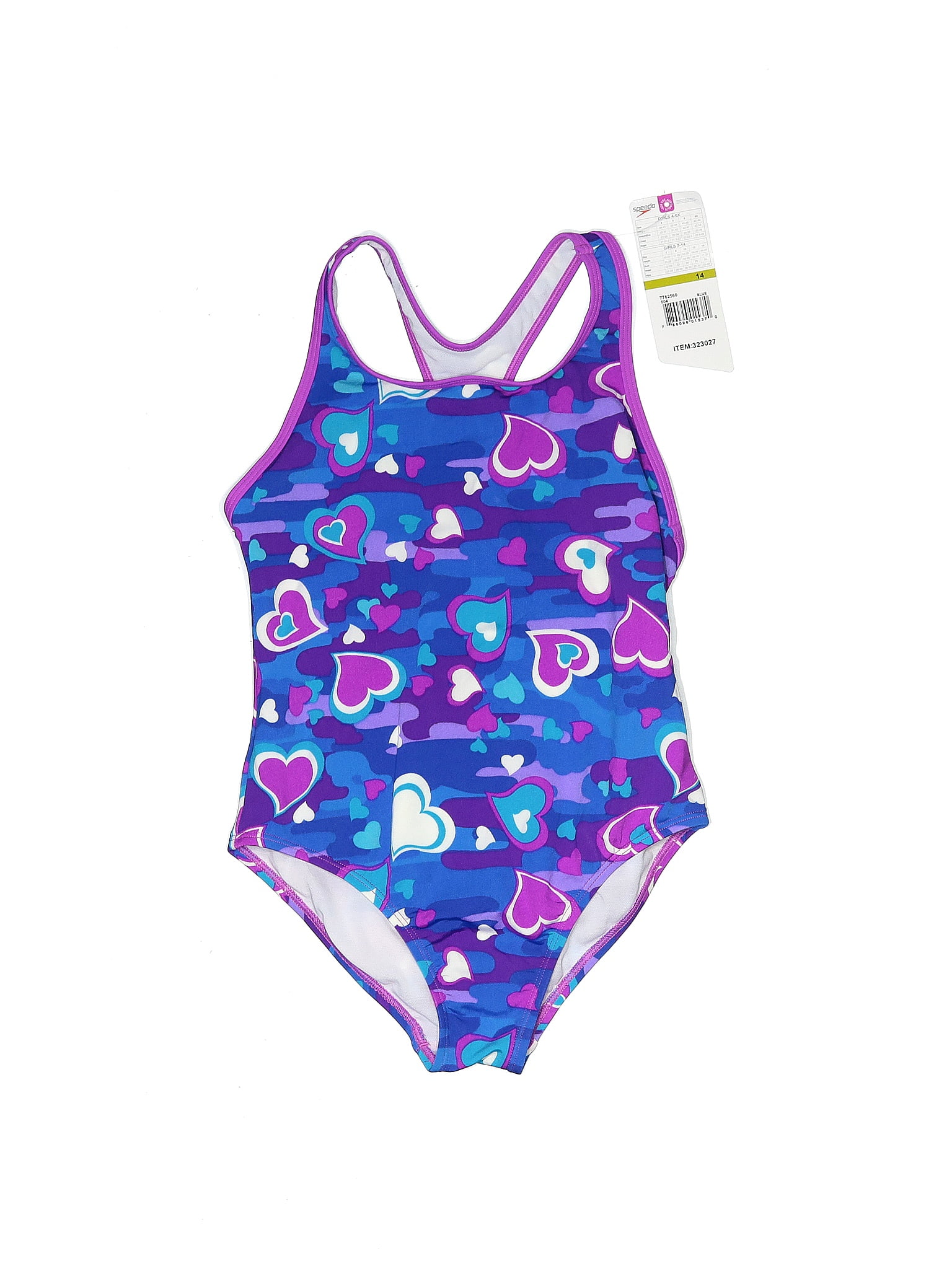 Speedo Acid Wash Print Hearts Stars Graphic Paint Splatter Print Purple ...