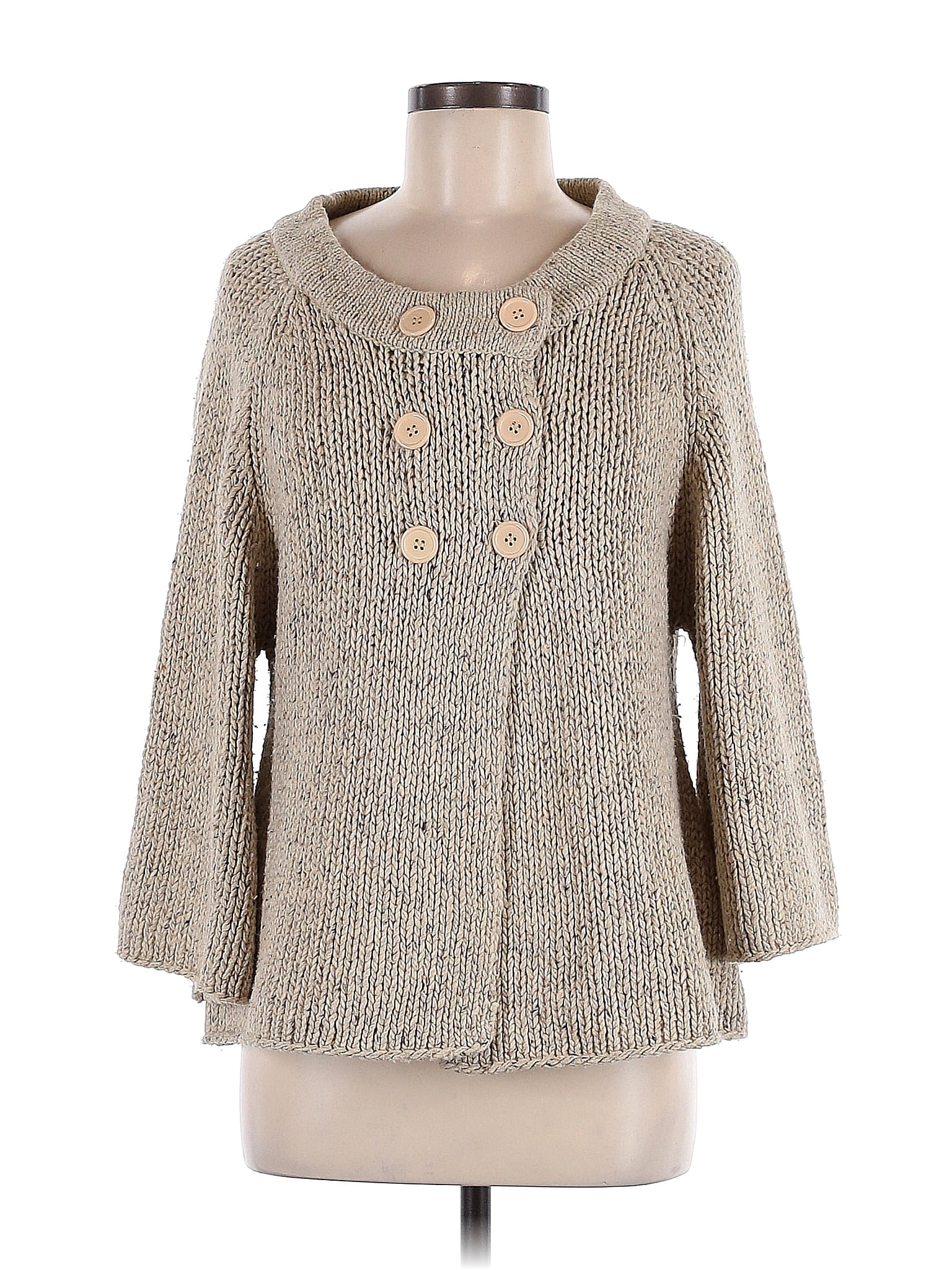 French Connection Tweed Tan Cardigan Size M - 76% off | ThredUp