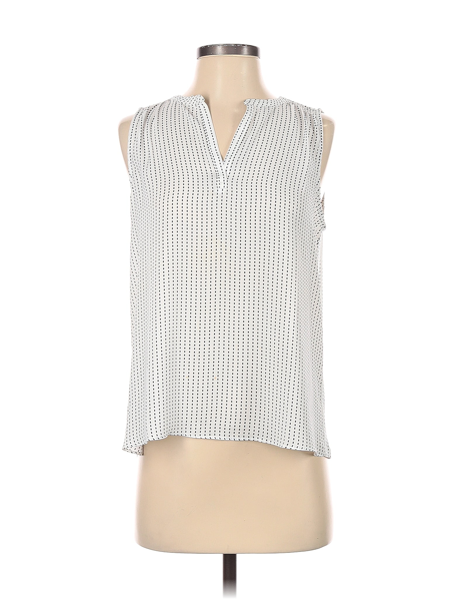 Ann Taylor Loft 100 Polyester White Sleeveless Blouse Size Xs 65