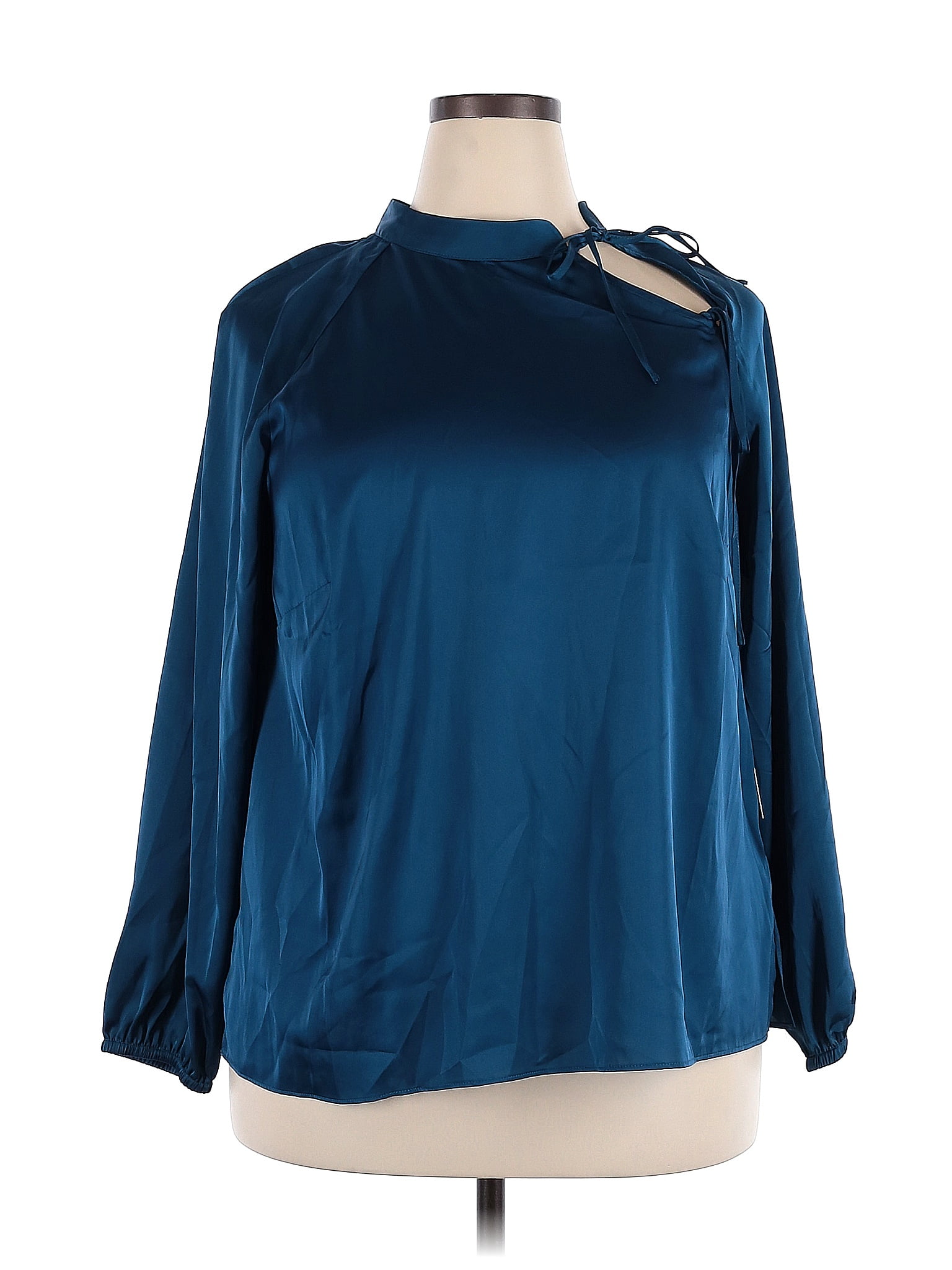 Eloquii Blue Long Sleeve Blouse Size 18 Plus 68 Off Thredup