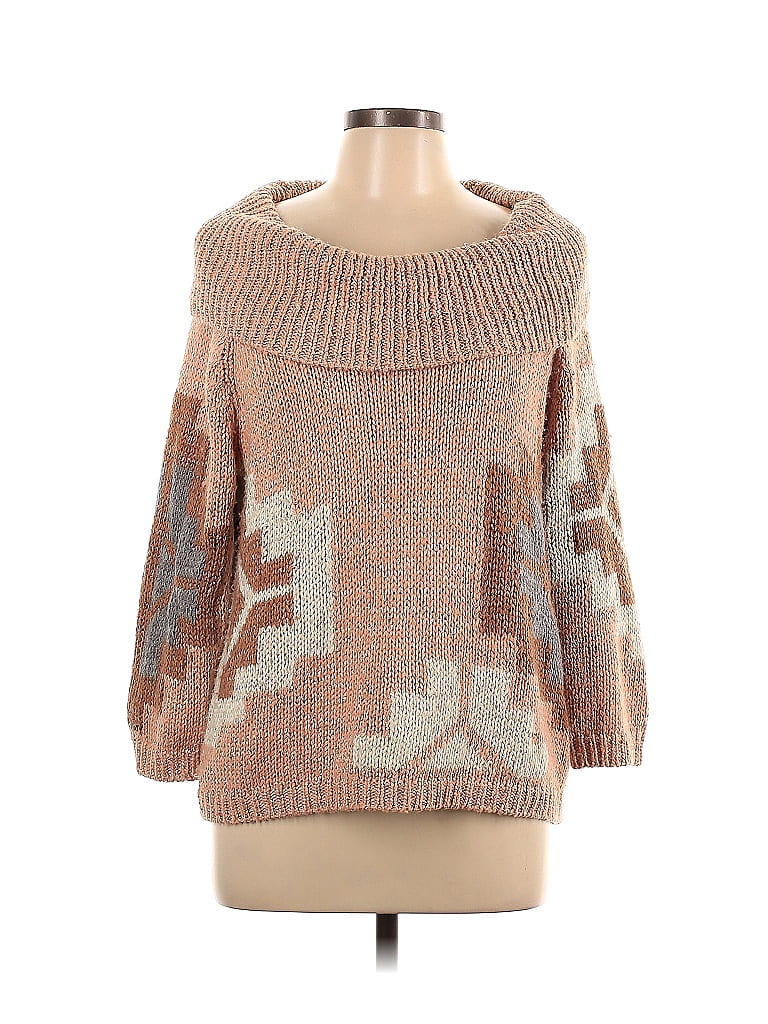 Sundance Jacquard Marled Damask Aztec Or Tribal Print Tan Pullover ...