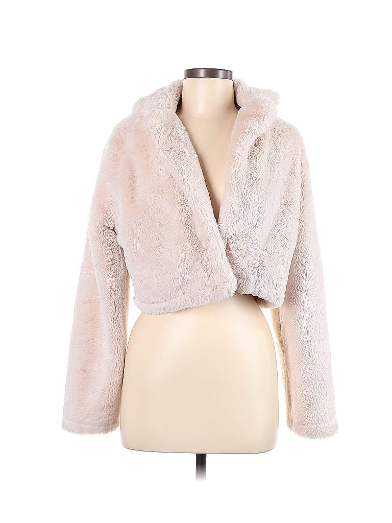 Fashion Nova Ivory Faux Fur Jacket Size M 36 Off Thredup
