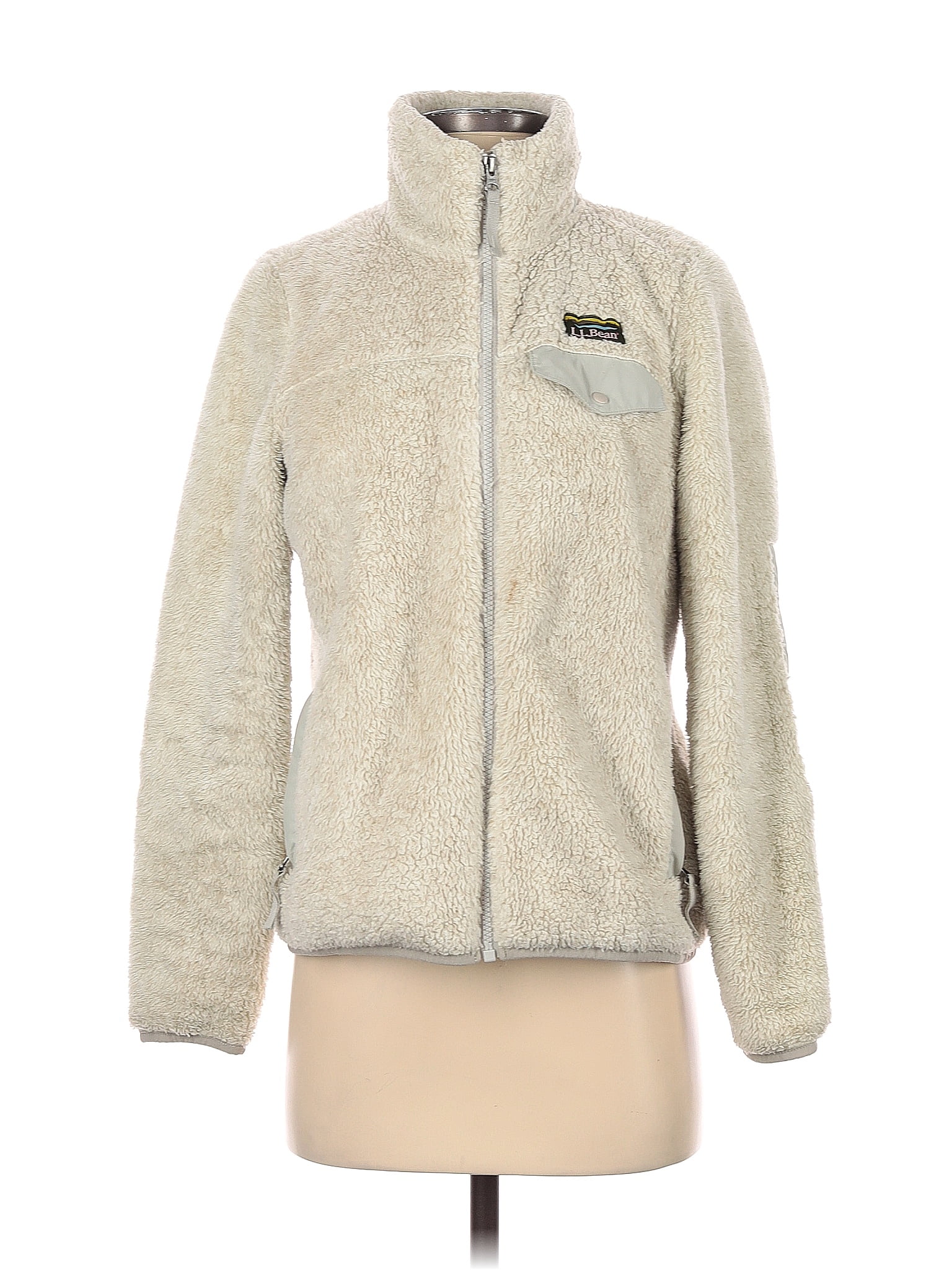 L.L.Bean 100% Polyester Solid Ivory Fleece Size XS - 42% off | ThredUp