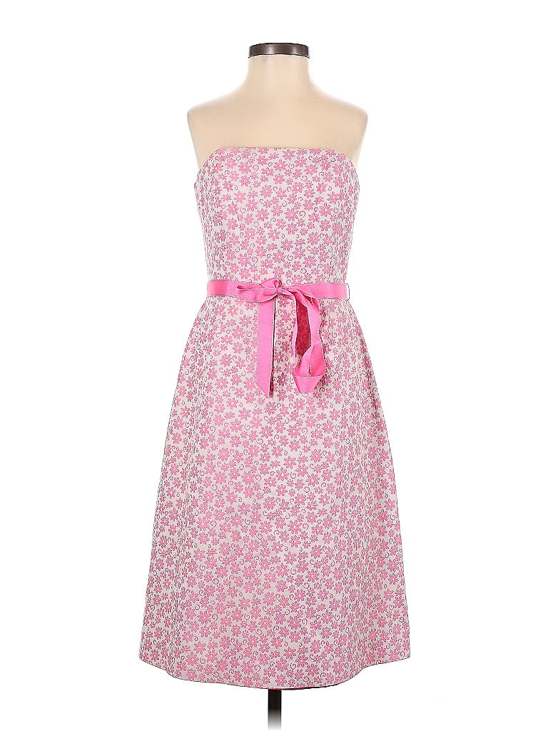 Lilly Pulitzer Floral Motif Damask Hearts Pink Cocktail Dress Size 2