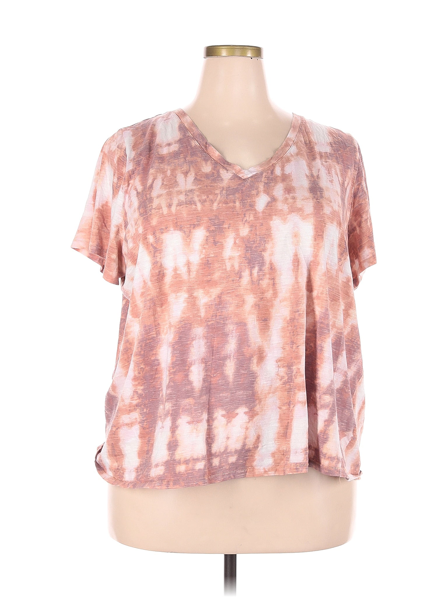 Sonoma Goods For Life 100 Cotton Tie Dye Brown Short Sleeve T Shirt