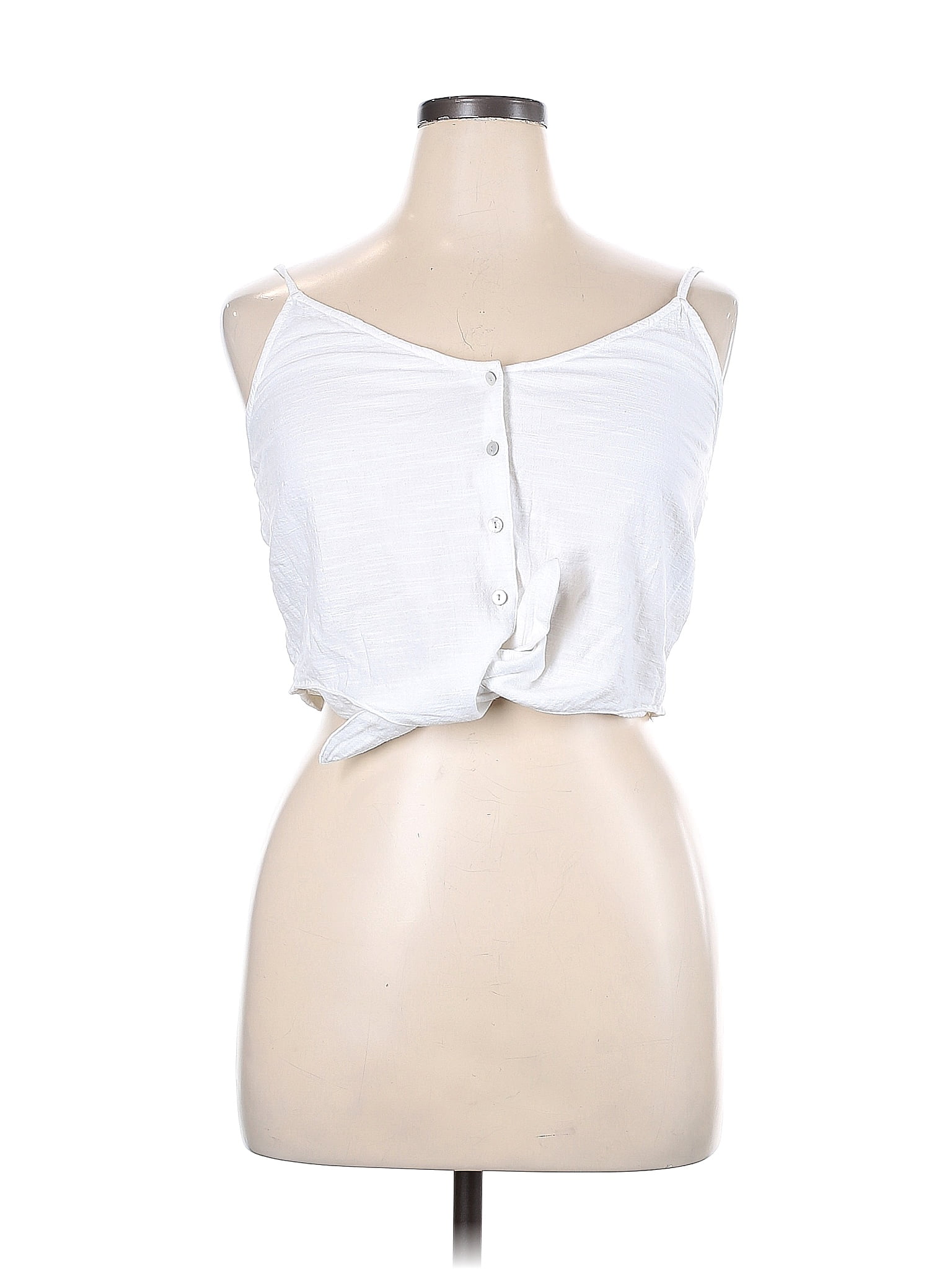 Roxy 100% Cotton White Tank Top Size XL - 44% off | ThredUp