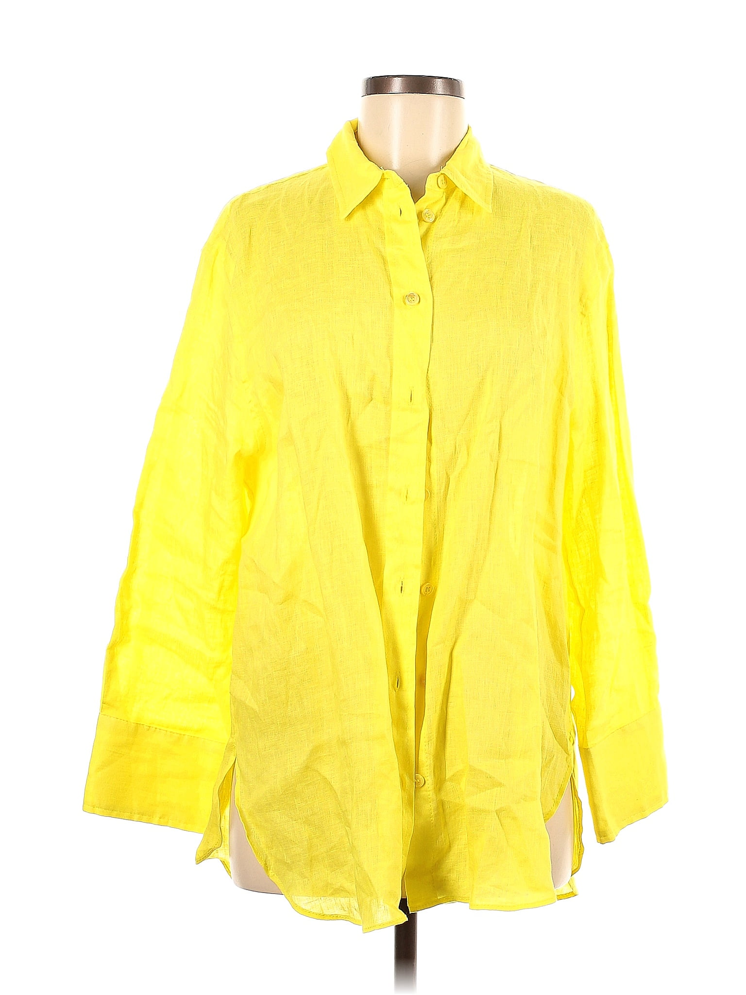 Zara Yellow Long Sleeve Button Down Shirt Size S 46 Off Thredup