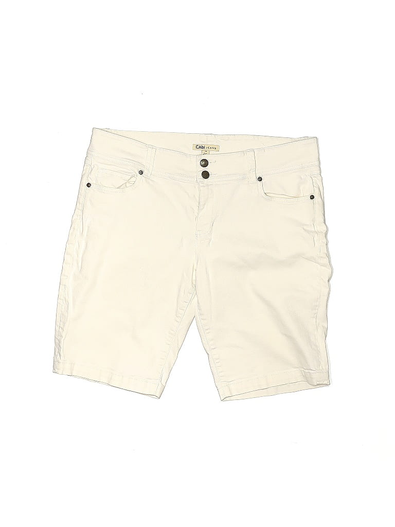 CAbi Solid Ivory Denim Shorts Size 16 - 71% off | ThredUp