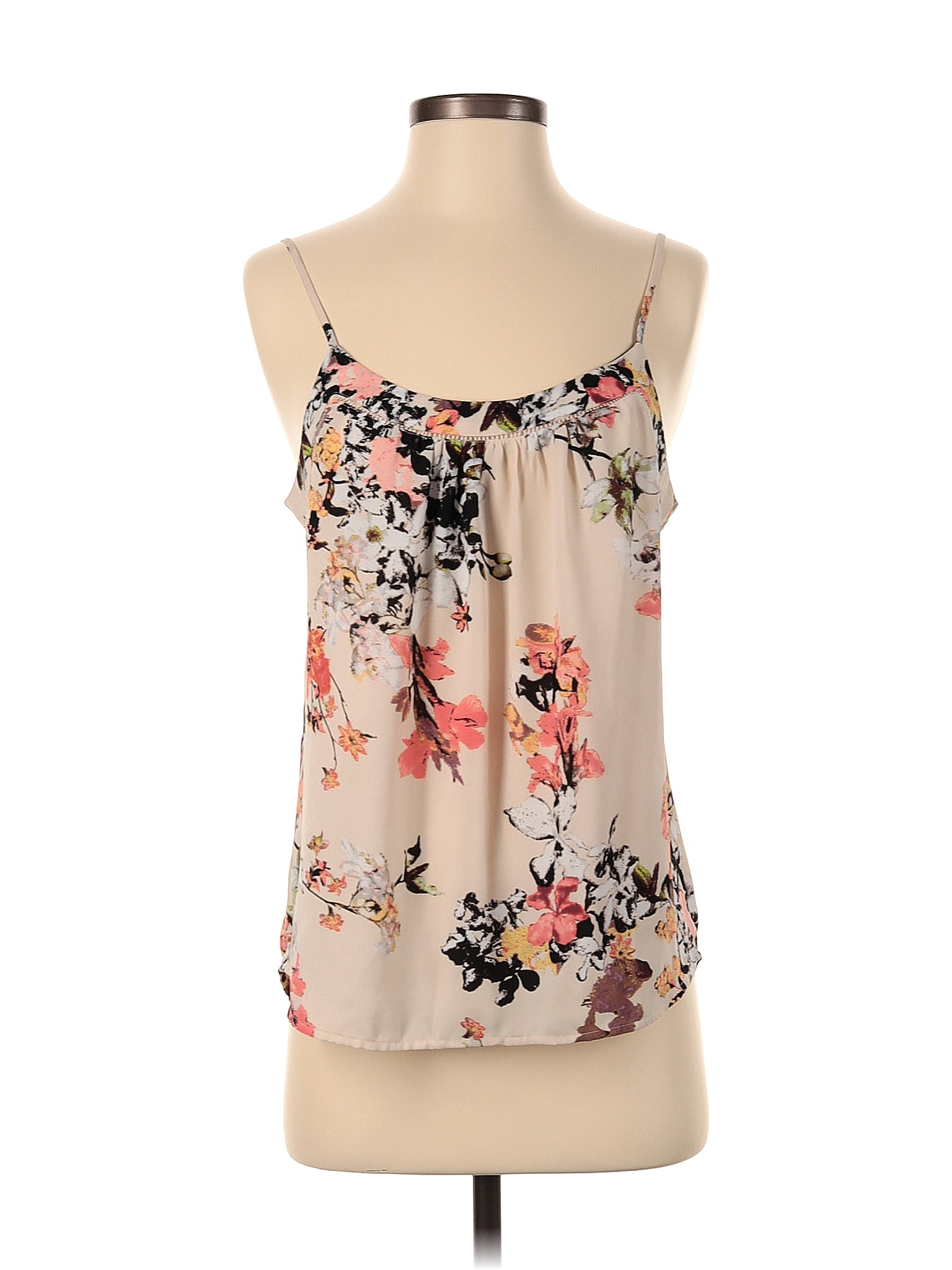 Ann Taylor Loft Outlet 100 Polyester Ivory Sleeveless Blouse Size S