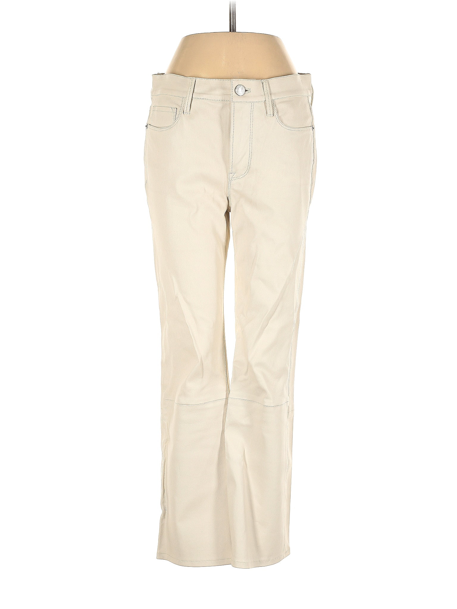 FRAME 100% Leather Ivory Leather Pants 26 Waist - 86% off | ThredUp