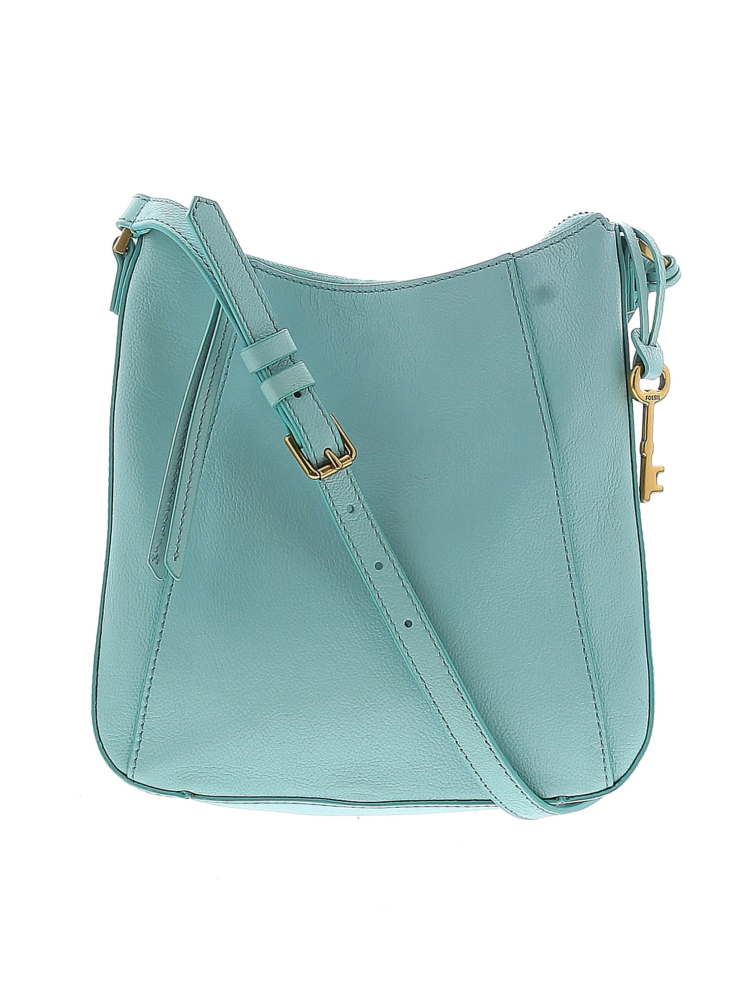 Fossil 100% Leather Teal Leather Crossbody Bag One Size - 66% off | ThredUp