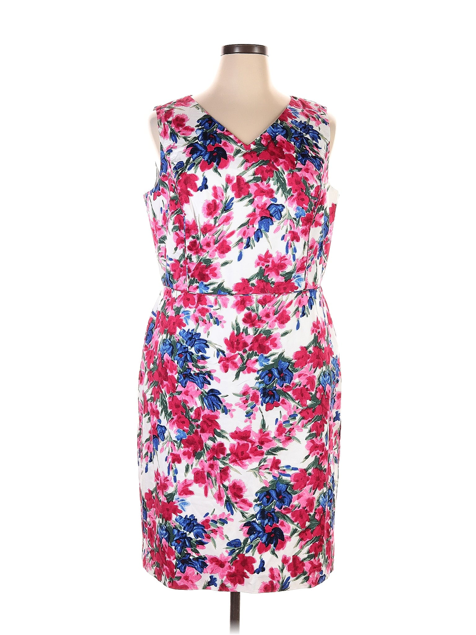 Talbots Floral Motif Floral Pink Cocktail Dress Size 18 (Plus) - 66% ...