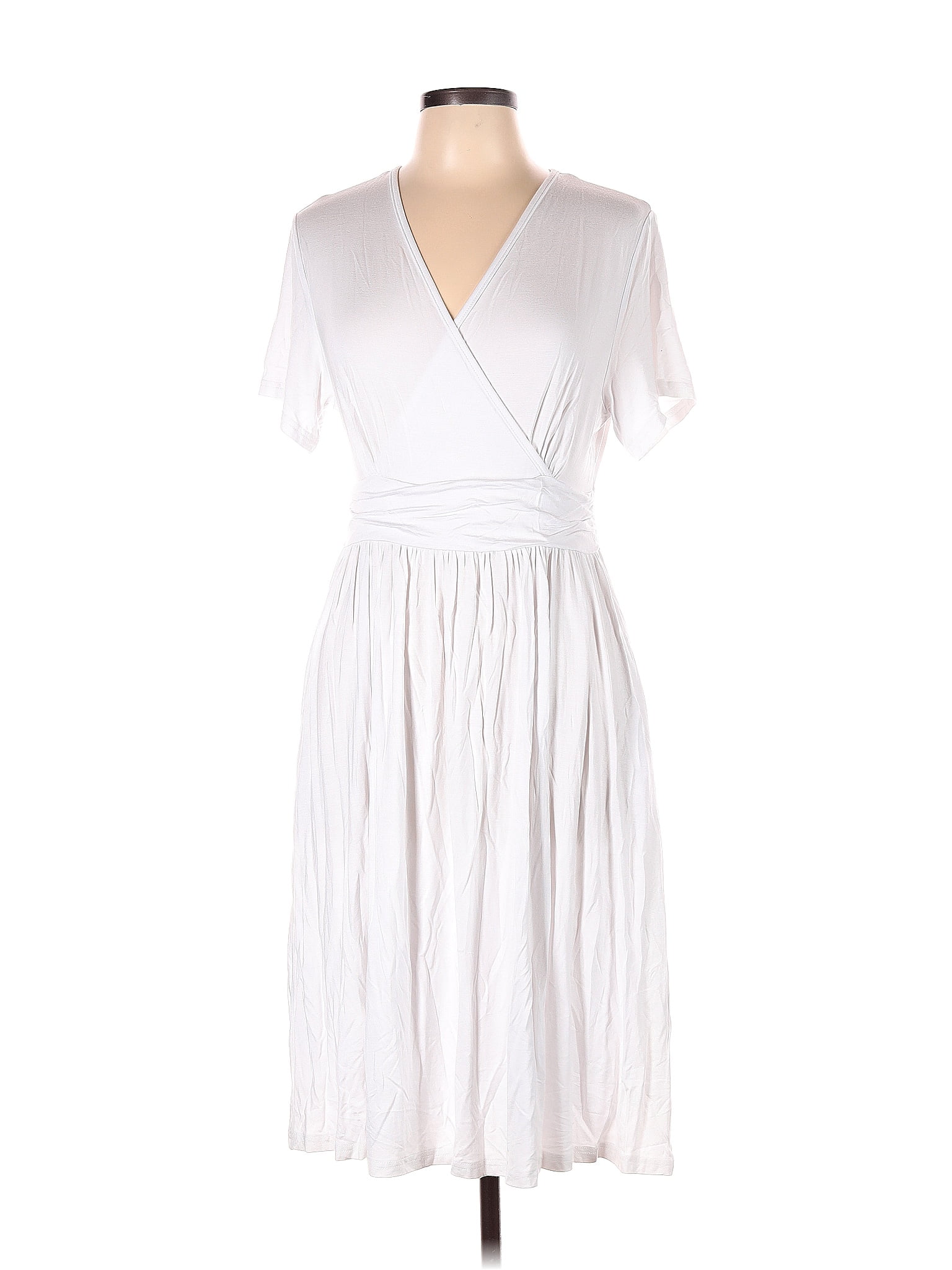Assorted Brands Solid White Casual Dress Size L 51 Off Thredup