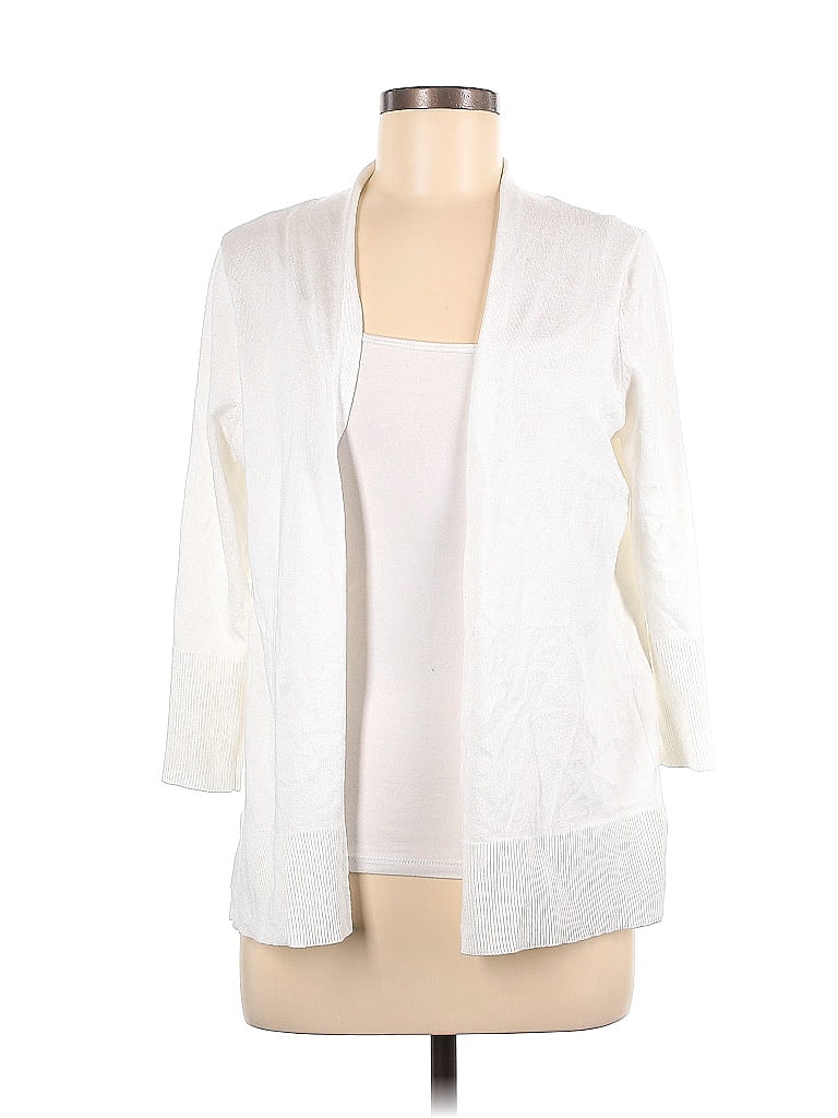 Evolution by Cyrus White Cardigan Size M - 76% off | ThredUp