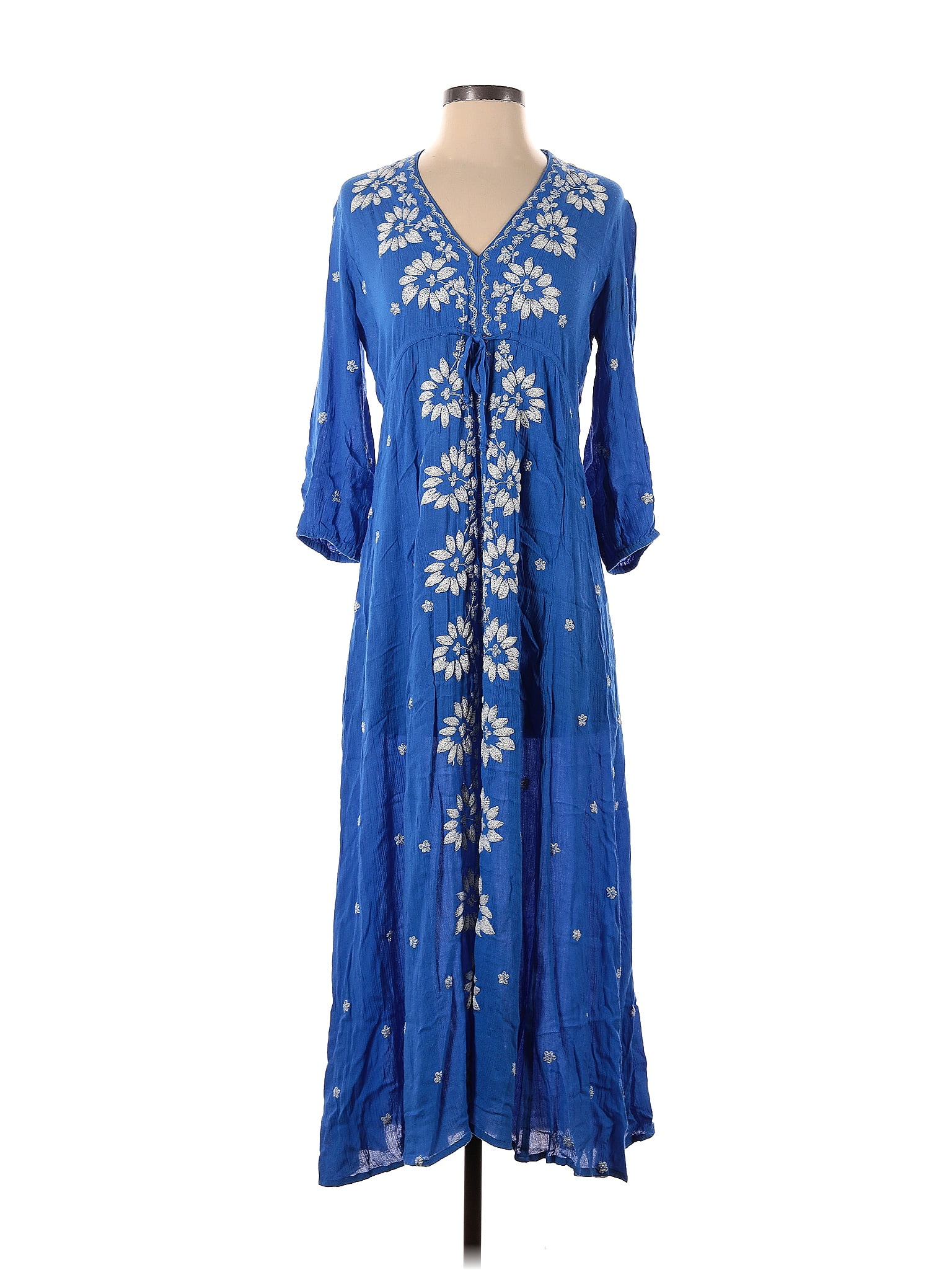Free People 100 Rayon Blue Casual Dress Size Xs 24 Off Thredup