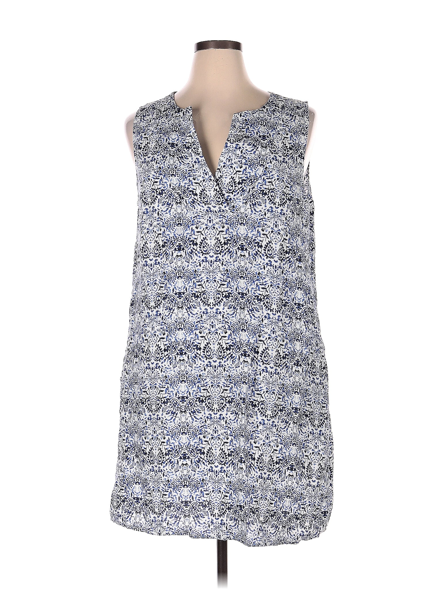 Kenar 100% Linen Floral Motif Acid Wash Print Paisley Blue Cocktail ...