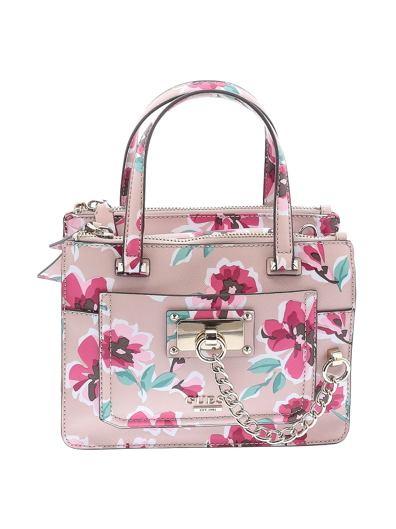 Guess Floral Motif Baroque Print Floral Paint Splatter Print Pink ...