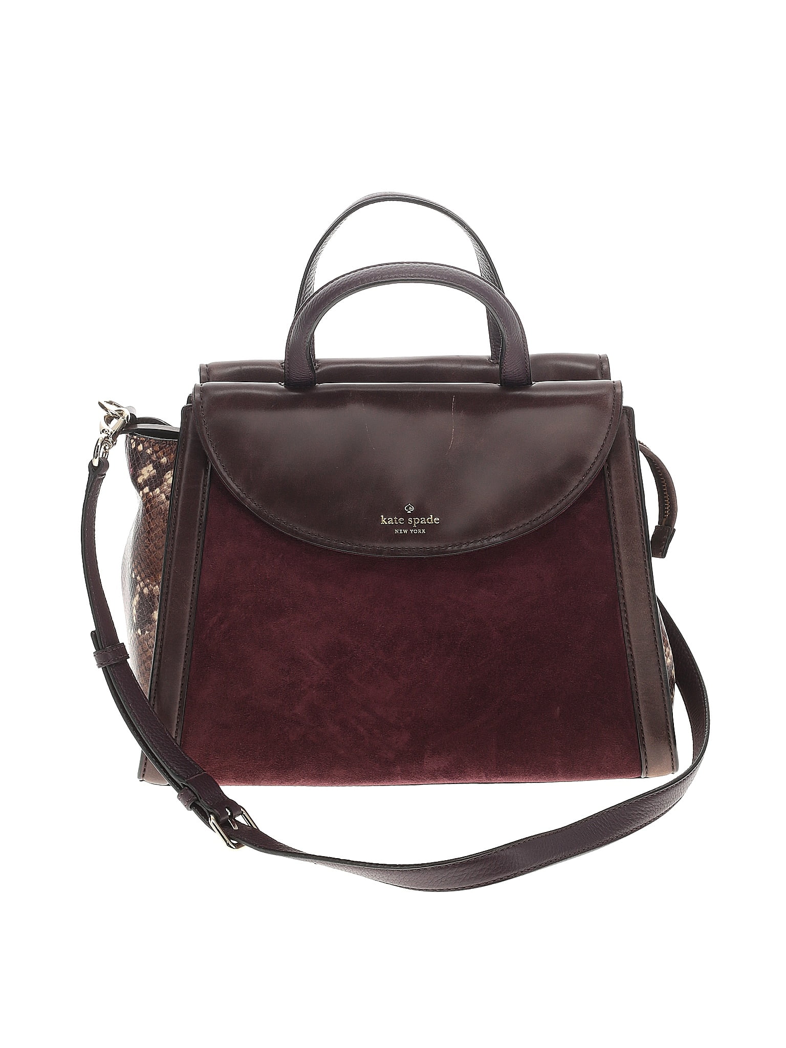 Kate Spade New York Color Block Burgundy Leather Crossbody Bag One Size ...