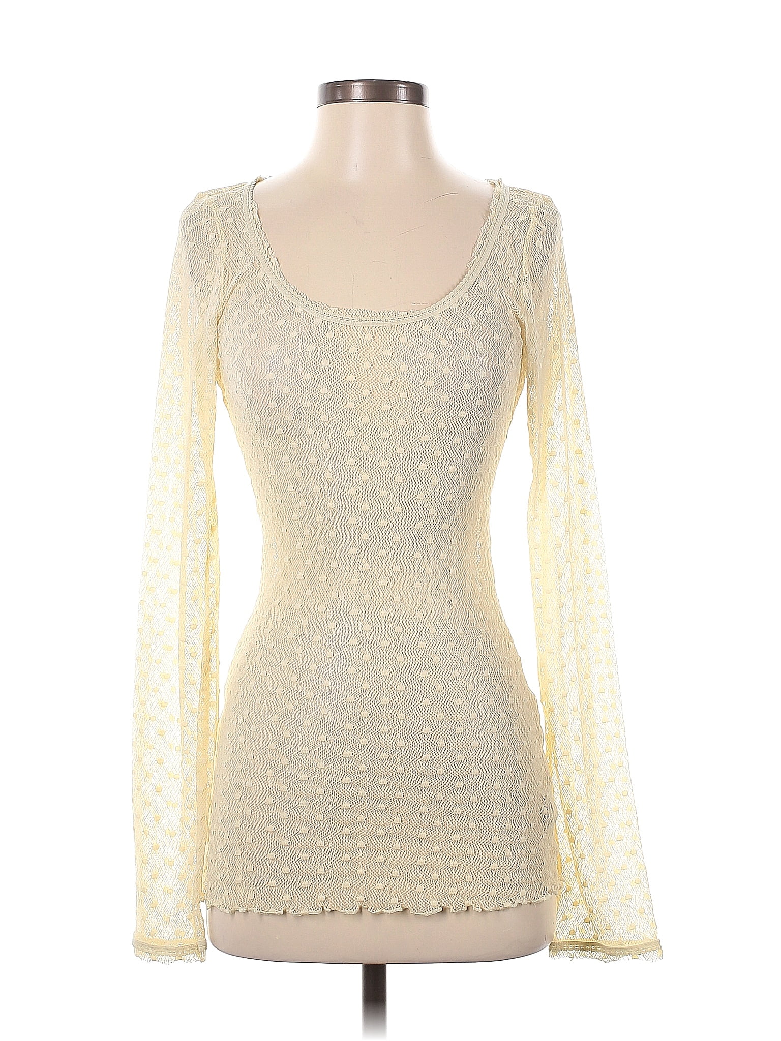 Free People Ivory Long Sleeve Top Size S - 61% off | ThredUp