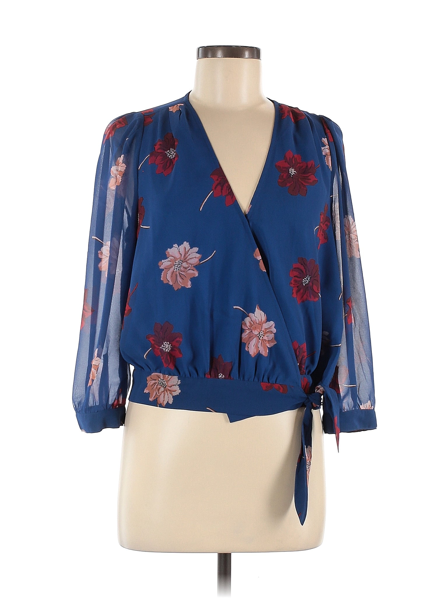 Madewell Blue Long Sleeve Blouse Size M 65 Off Thredup